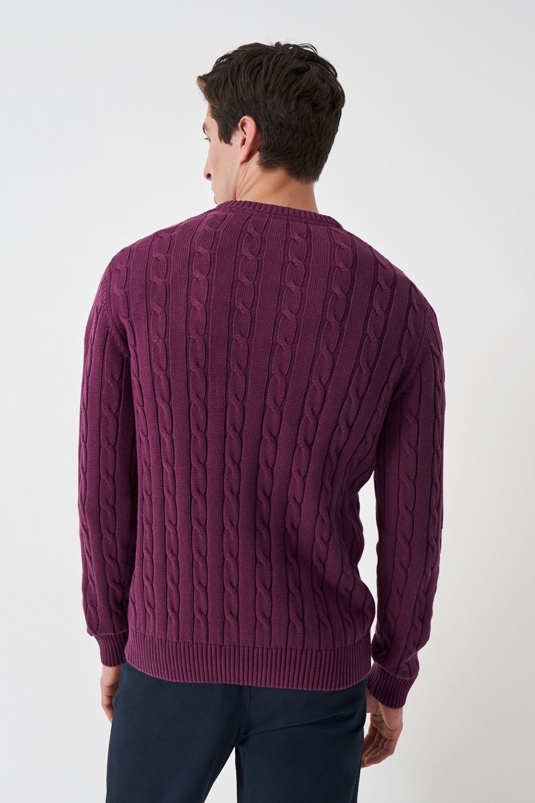 Buy Crew Clothing 100% Cotton Oarsman Cable Knit Crew Neck Jumper from ...