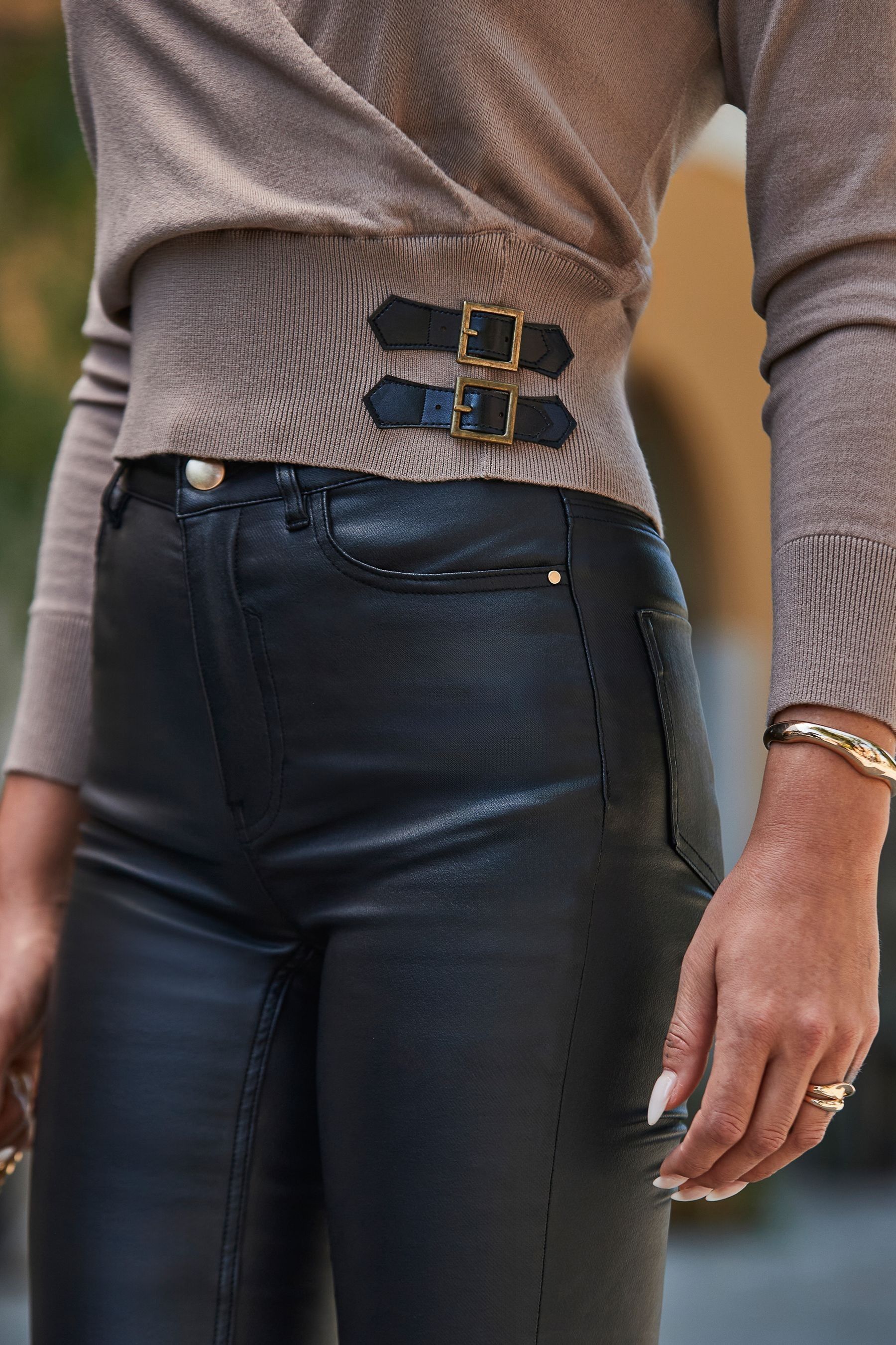 Buy Sosandar Natural Buckle Detail Wrap Front Jumper from the Next UK ...