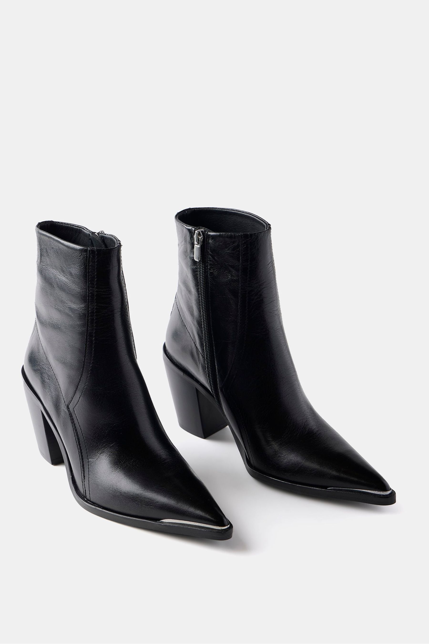 Buy Mint Velvet Black Leather Ankle Boots from the Next UK online shop