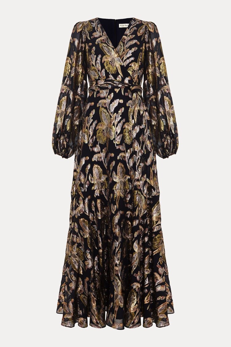 Buy Phase Eight Black Ellio Silk Shimmer Maxi Dress from the Next UK ...