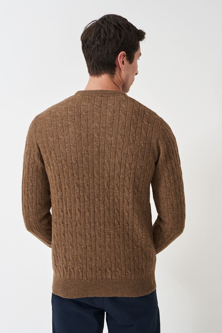 Buy Crew Clothing Company Brown Lambswool Blend Cable Knit Jumper from ...
