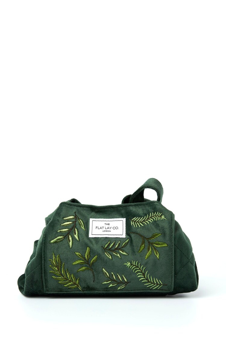 Buy The Flat Lay Co. Velvet Embroidered Drawstring Makeup Bag from the ...