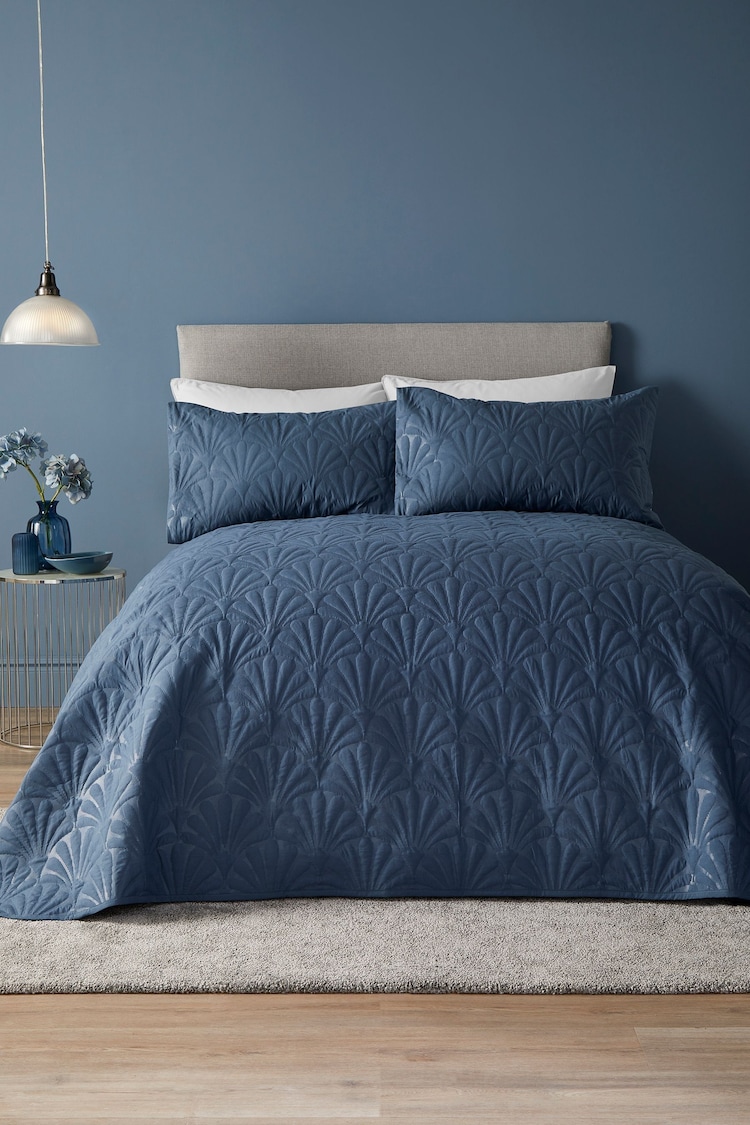 Buy Serene Dark Blue Cavali Quilted Bedspread from the Next UK online shop
