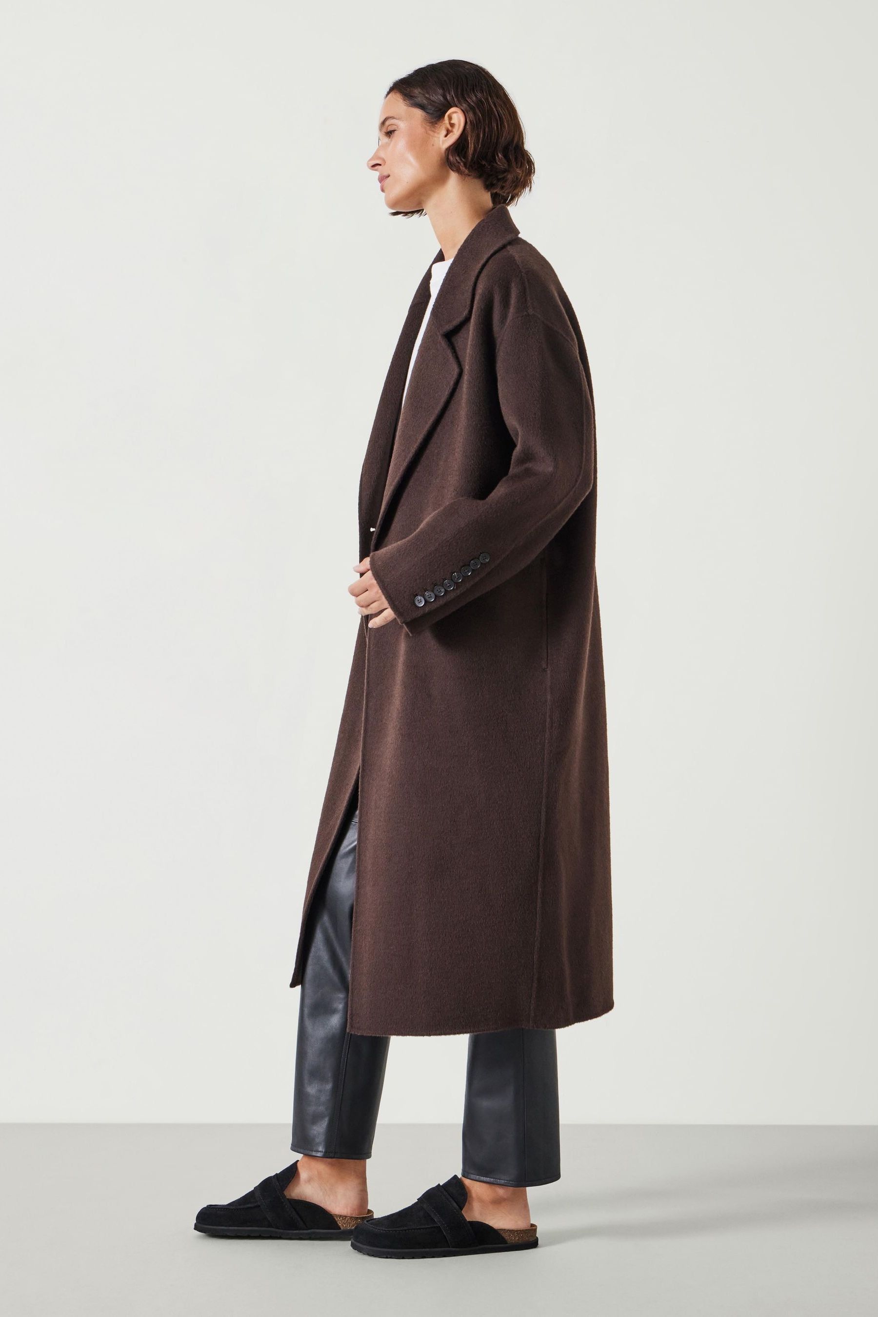 Buy Hush Brown Pure Wool Double Faced Coat from the Next UK online shop