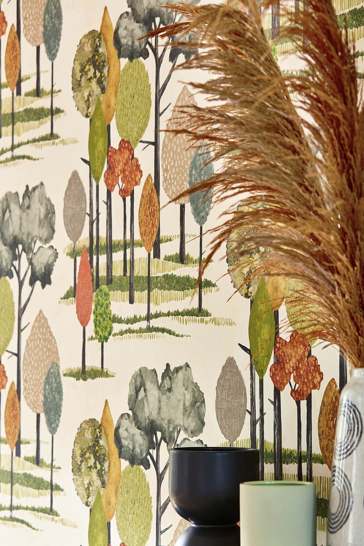 Buy Ohpopsi Olive Tall Trees 10M Wallpaper from the Next UK online shop