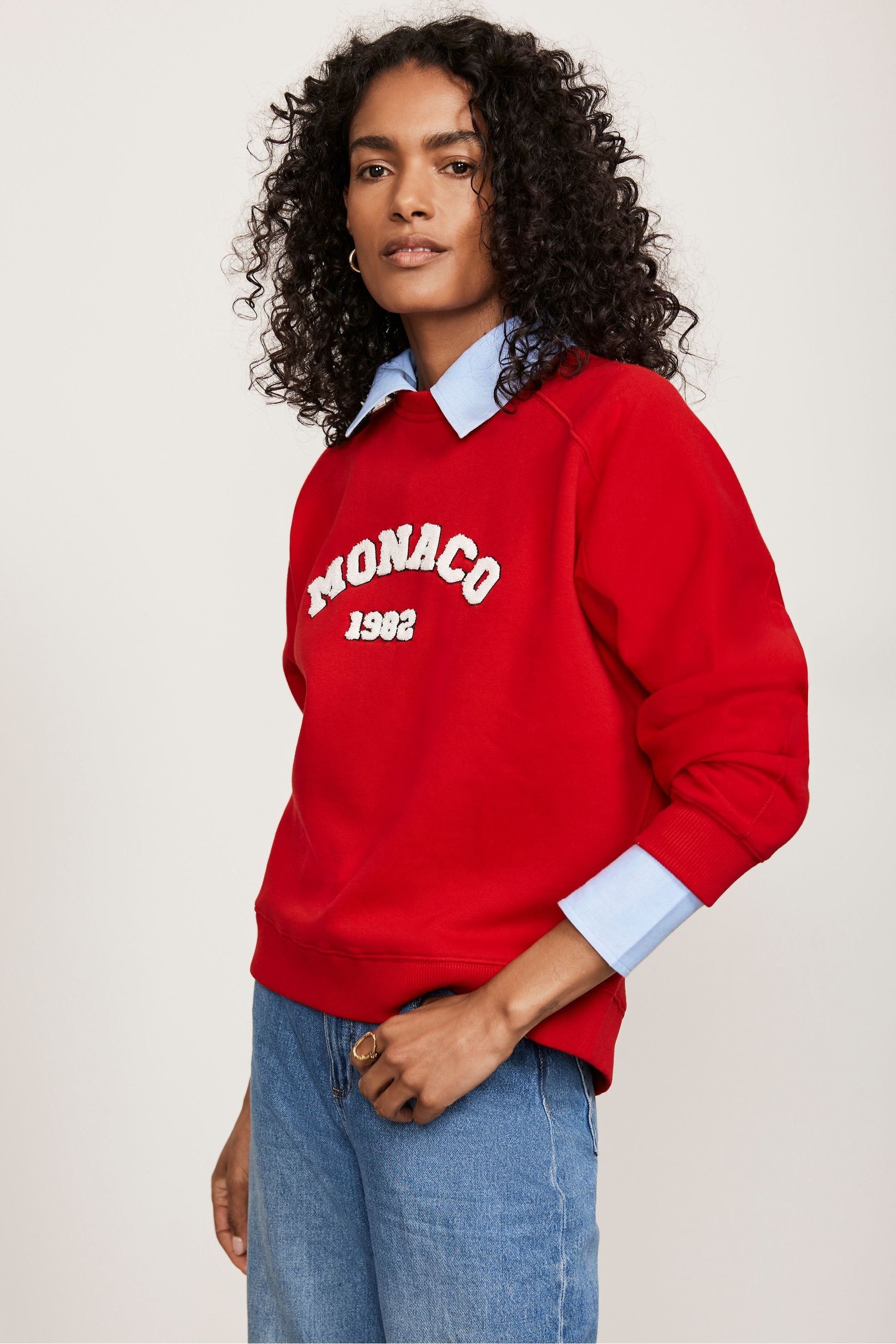 Buy Mint Velvet Red Slogan Sweatshirt from the Next UK online shop