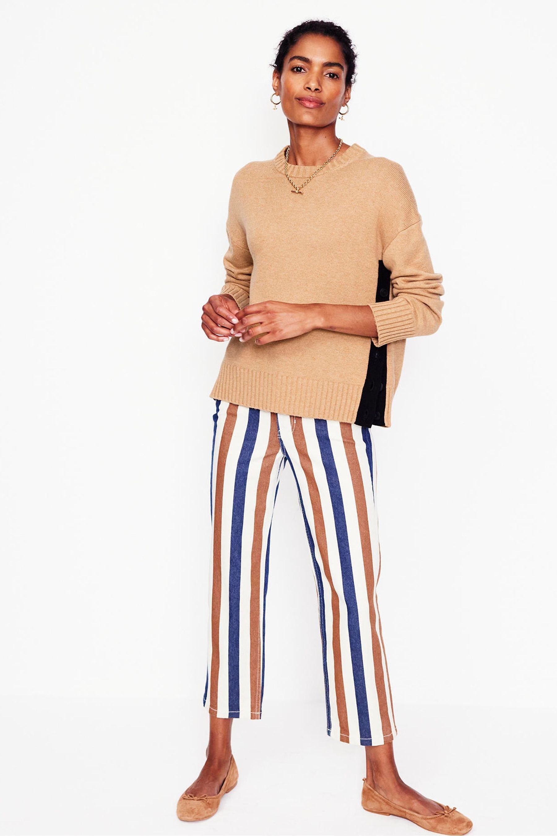 Buy Boden Brown Zia Button Side Jumper from the Next UK online shop