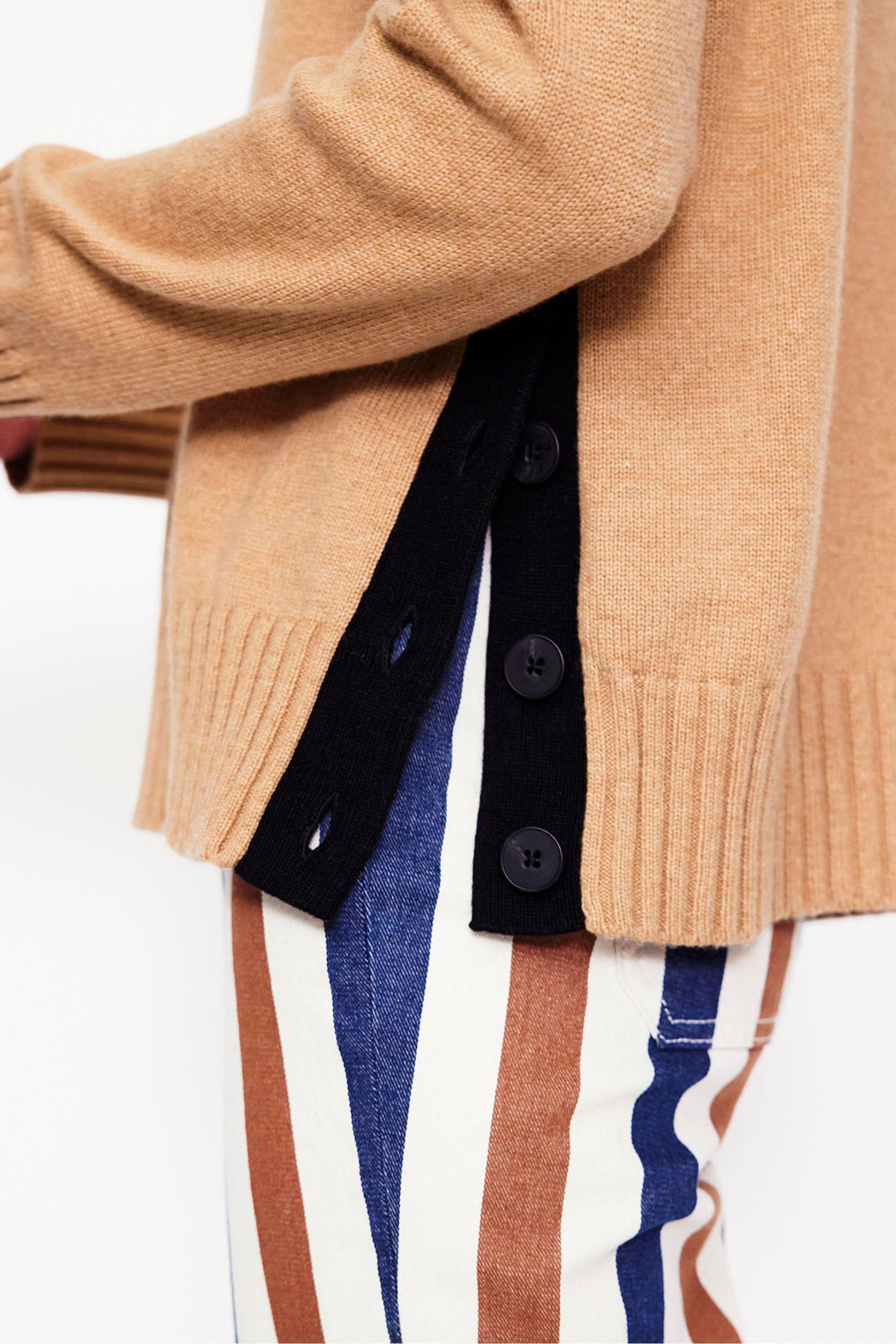 Buy Boden Brown Zia Button Side Jumper from the Next UK online shop