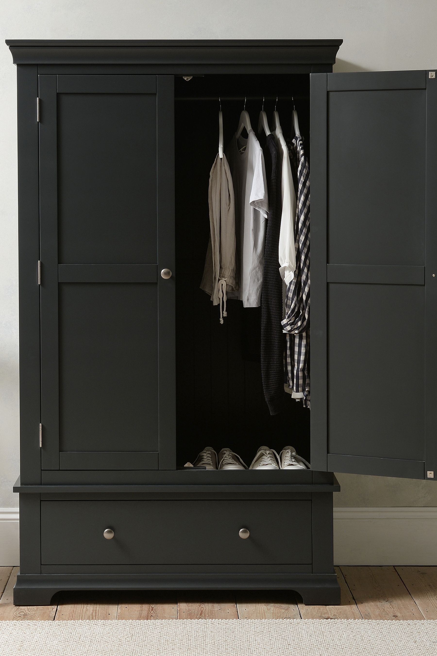 Buy Cotswold Company Dusky Black Chantilly Double Wardrobe from the AspennigeriaShops online shop
