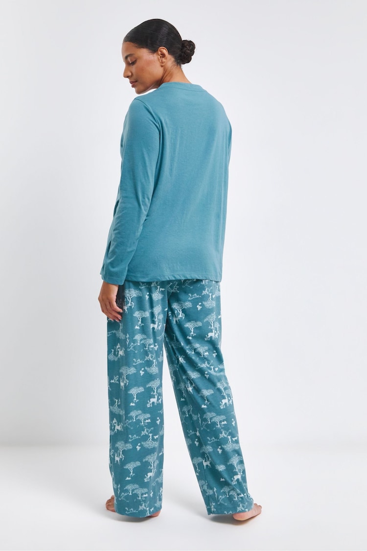 Buy Simply Be Blue Pretty Secrets Value Long Sleeve Pyjamas Set from ...