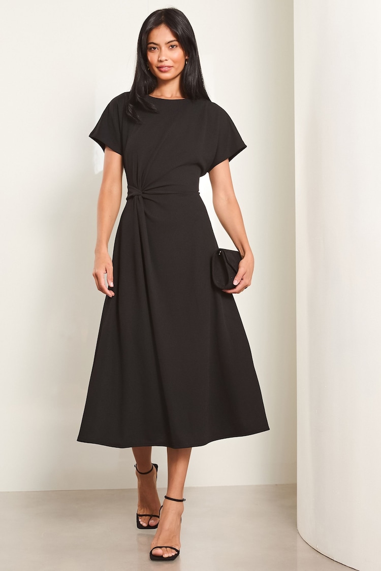 Buy Lipsy Black Knot Side Midi Dress from the Next UK online shop