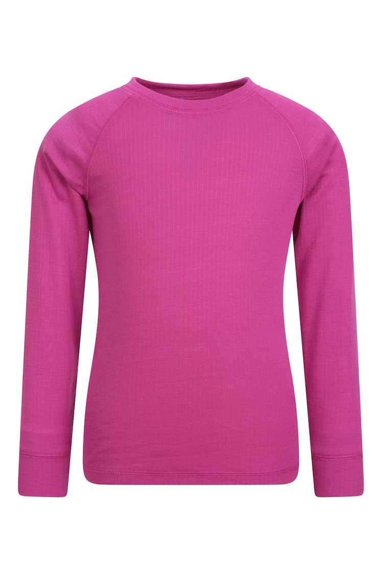 Buy Mountain Warehouse Dark Pink Merino II Kids Round Neck Thermal Top ...