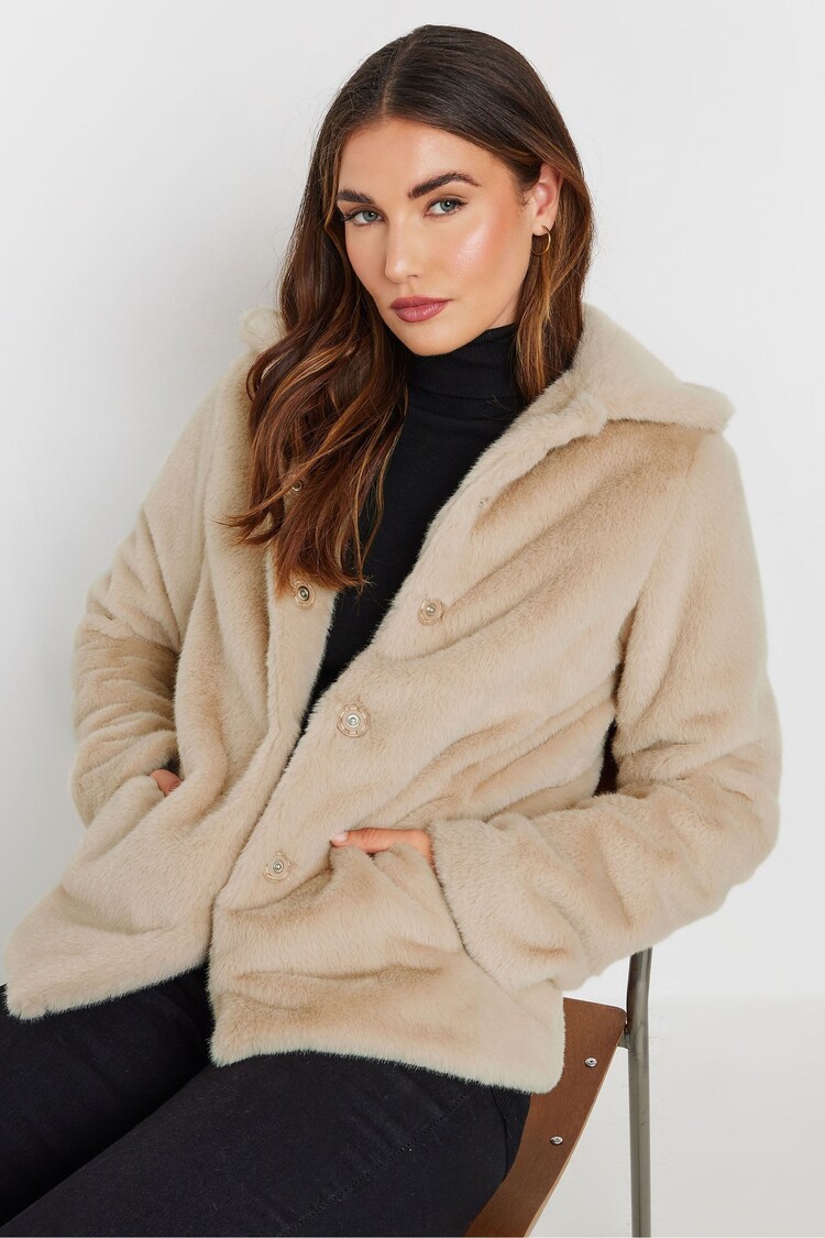 Buy Long Tall Sally Natural Faux Fur Coat from the Next UK online shop