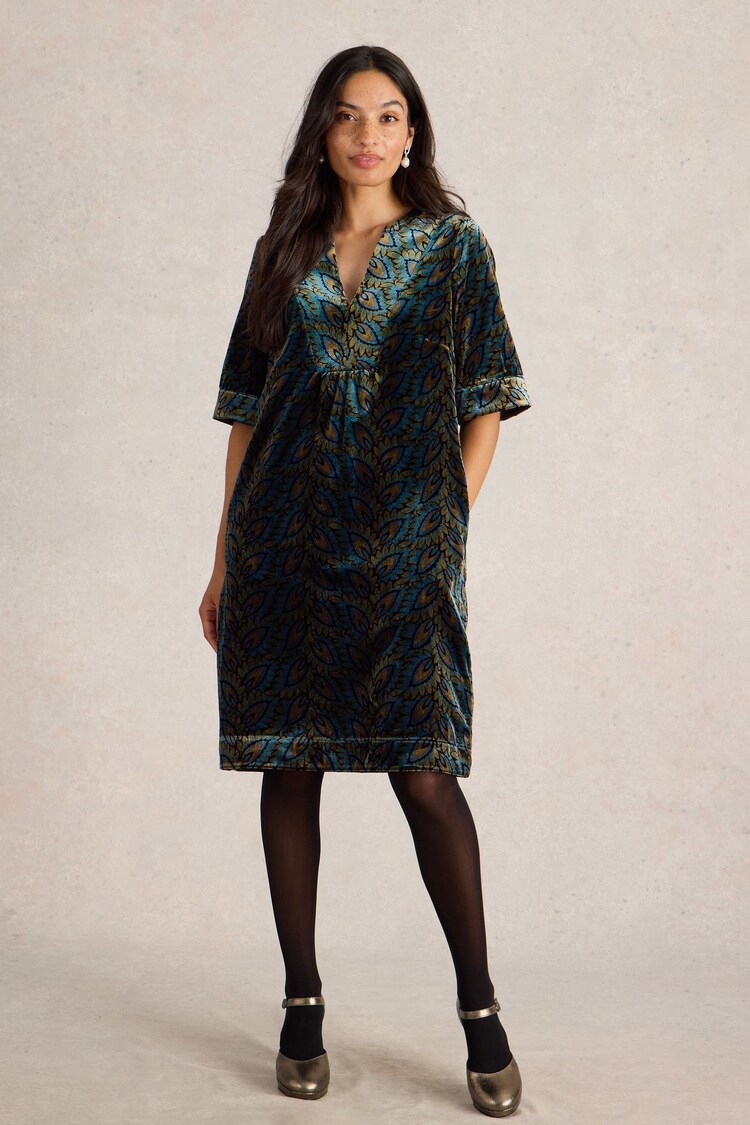 Buy White Stuff Green Ash Velvet Mix Dress from the Next UK online shop
