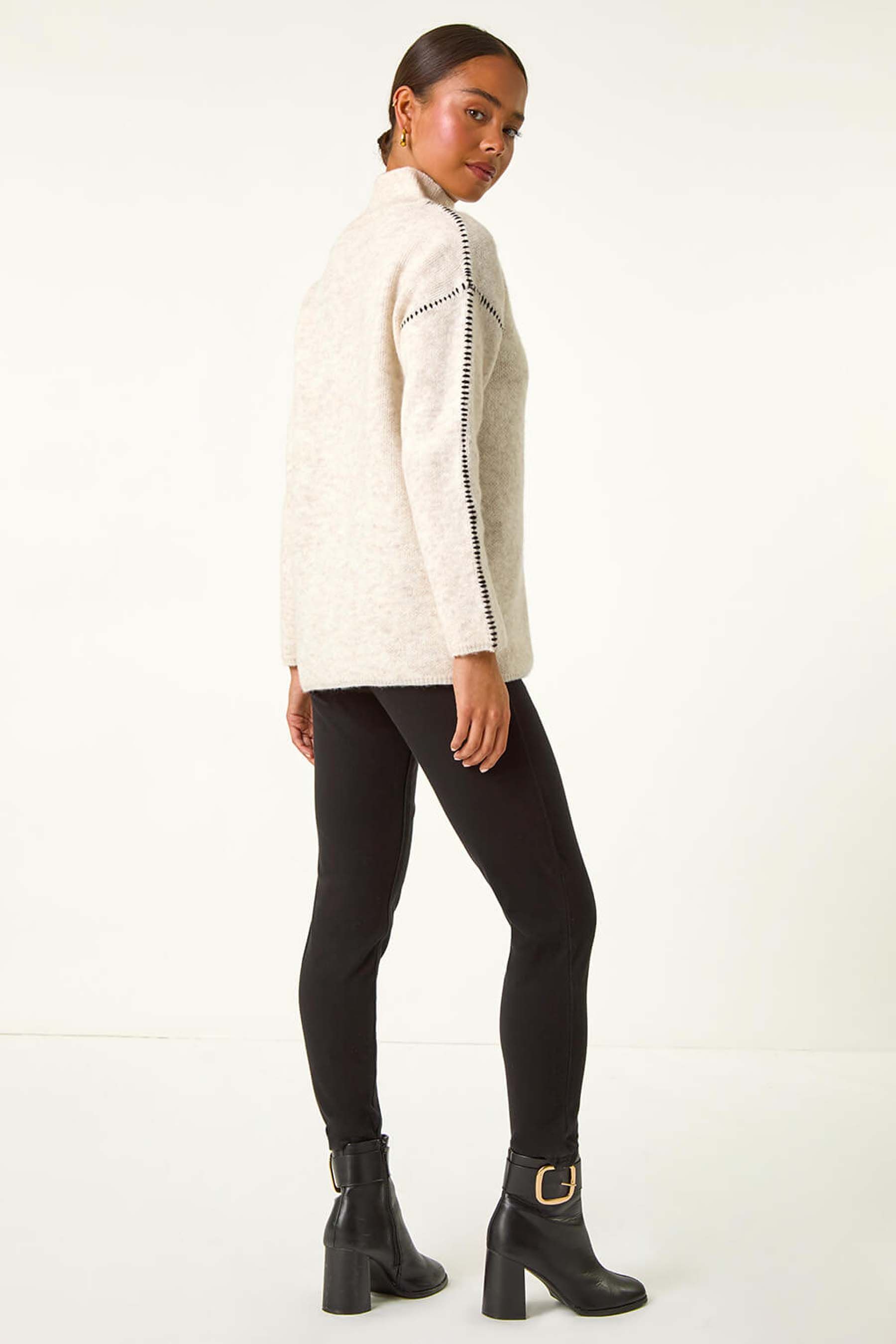Buy Roman Natural Petite Contrast Stitch Jersey Jumper from the Next UK ...