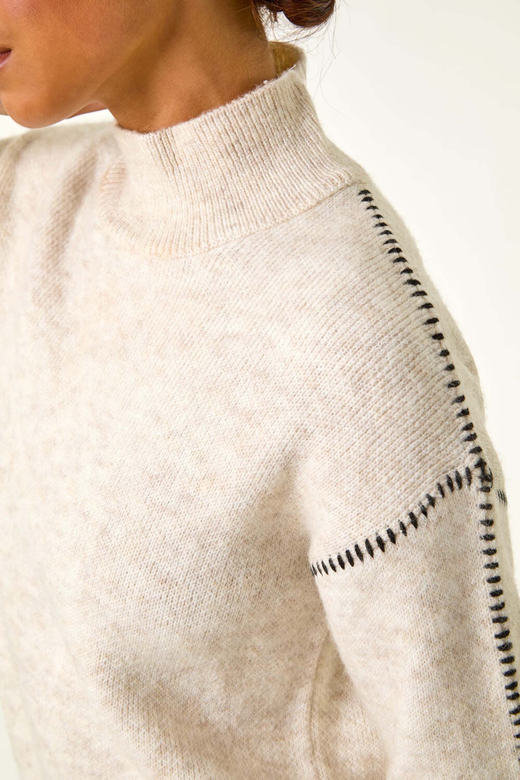 Buy Roman Natural Petite Contrast Stitch Jersey Jumper from the Next UK ...