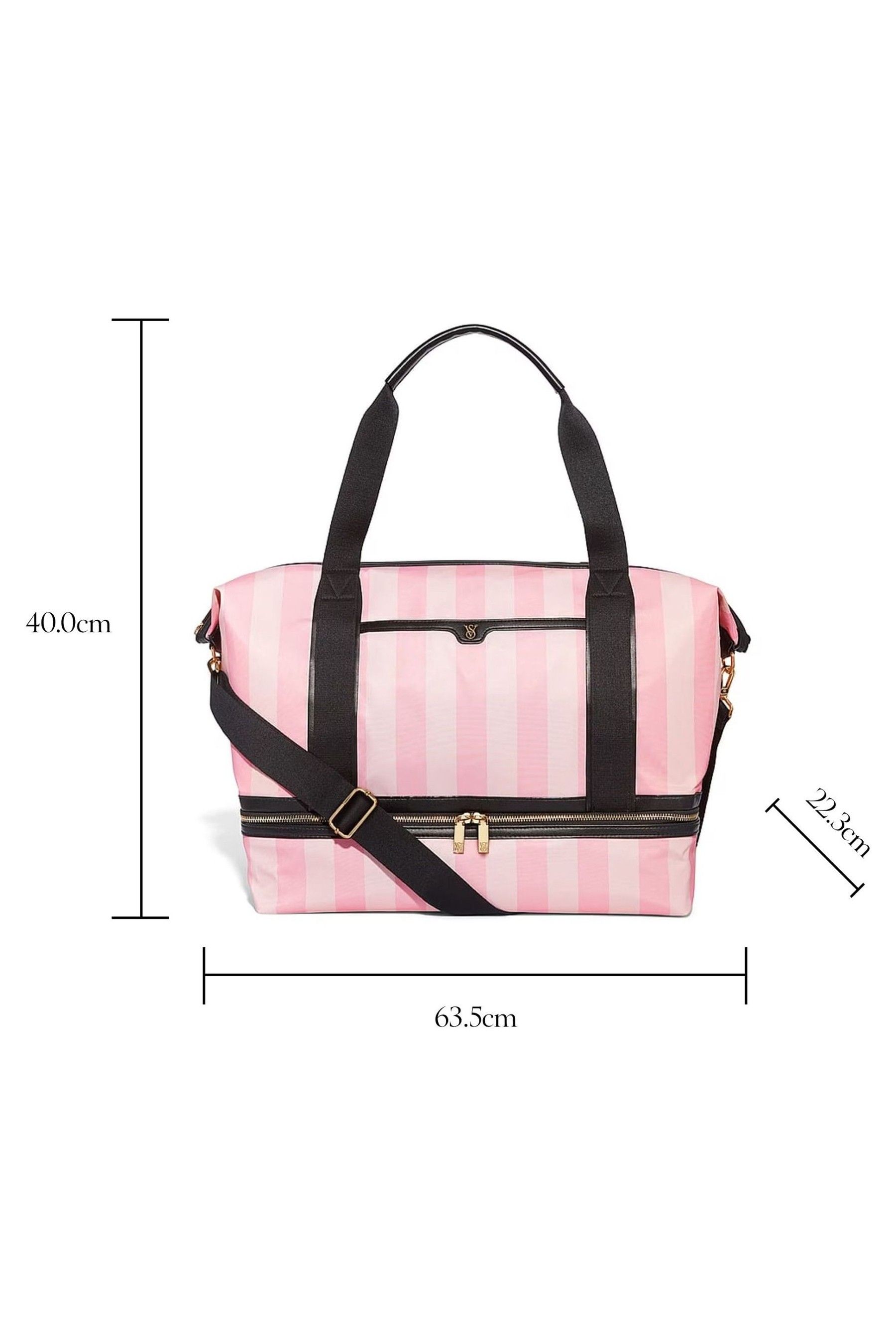 Buy Victoria's Secret Iconic Stripe Pink The VS Getaway Weekender Bag ...