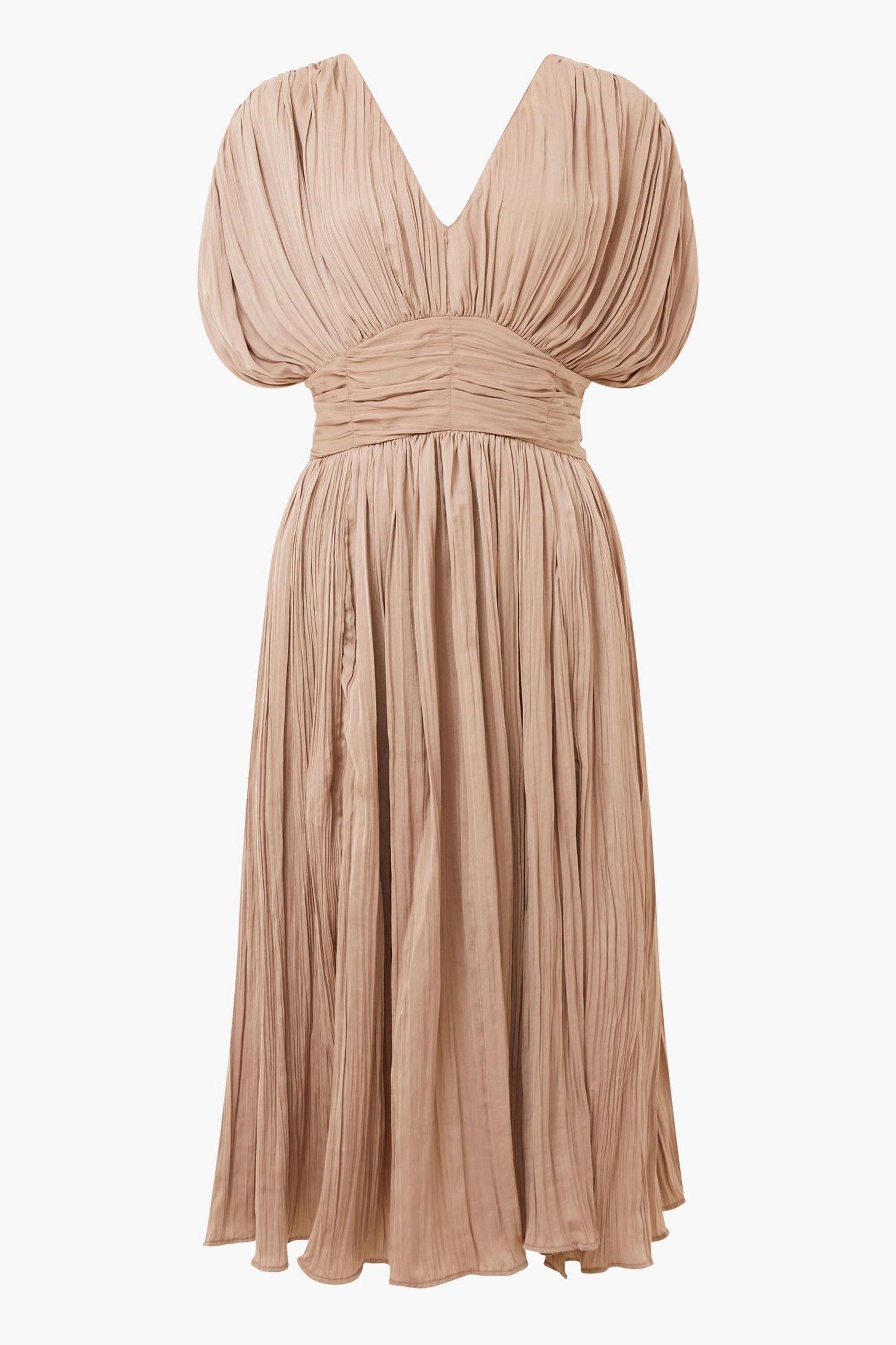 Buy French Connection Brown Pleated Althea V-Neck Dress from the Next ...