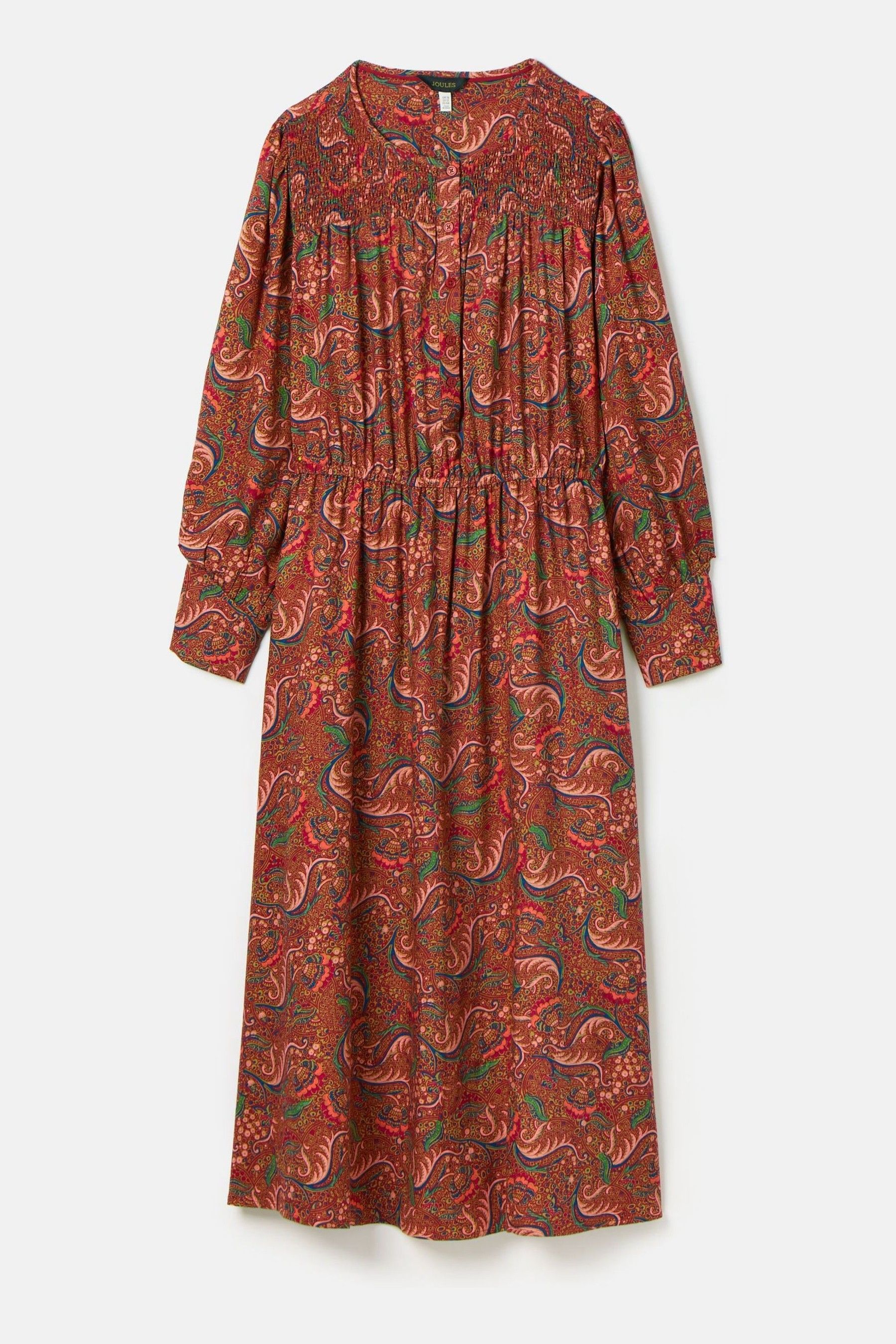 Buy Joules Felicity Red Paisley Smocked Midi Dress from the Next UK ...