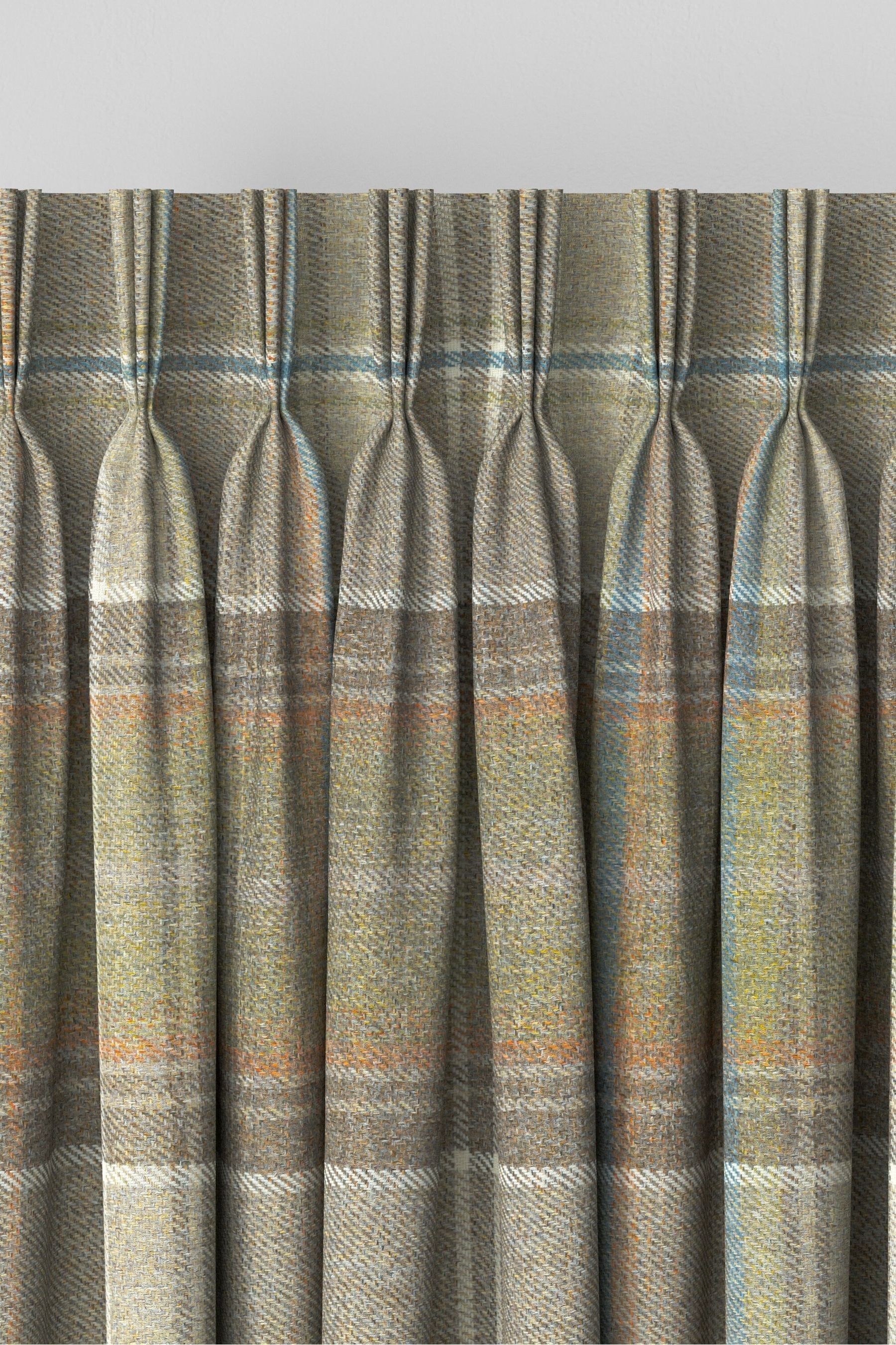 Buy Dark Natural Check Made to Measure Curtains from the Next UK online ...