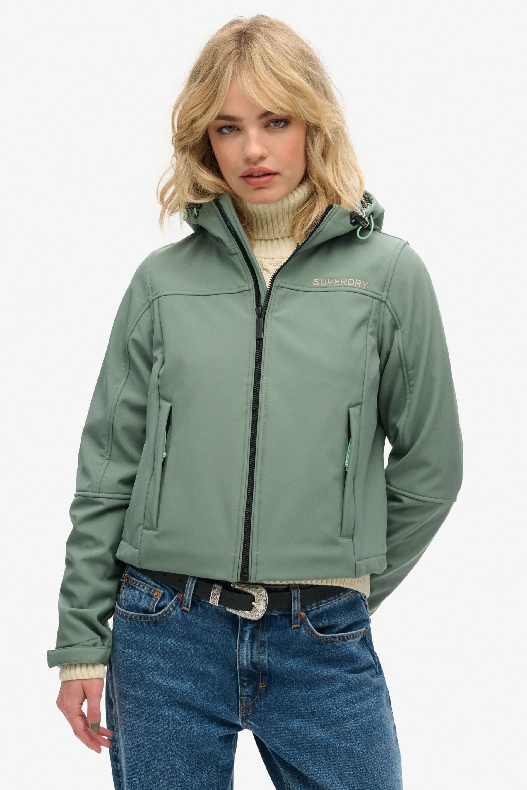 Buy Superdry Green Hooded Soft Shell Trekker Jacket from the Next UK online shop