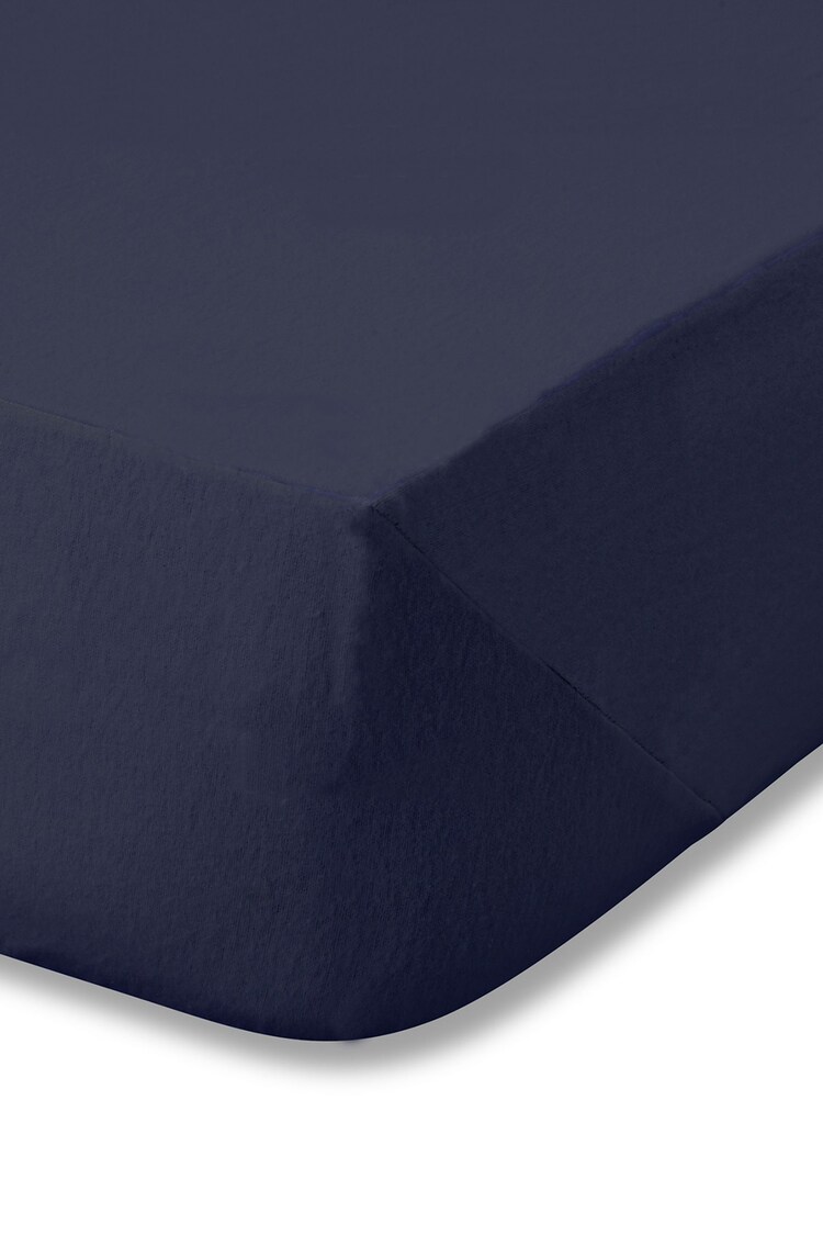 Buy Catherine Lansfield Navy Blue 100% Cotton Fitted Sheet from the ...