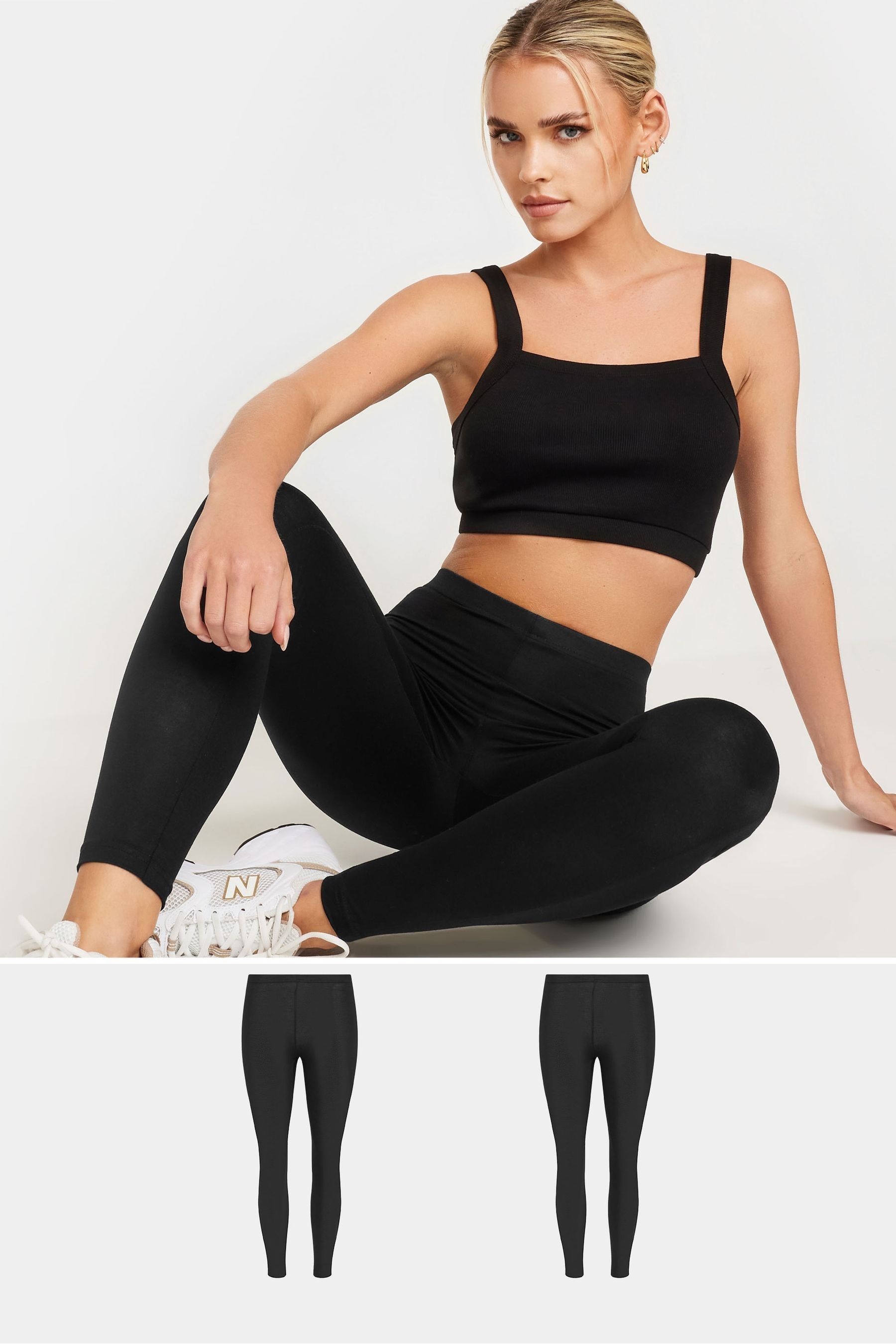 Buy PixieGirl Petite Black Basic Leggings 2 Pack from the Next UK ...