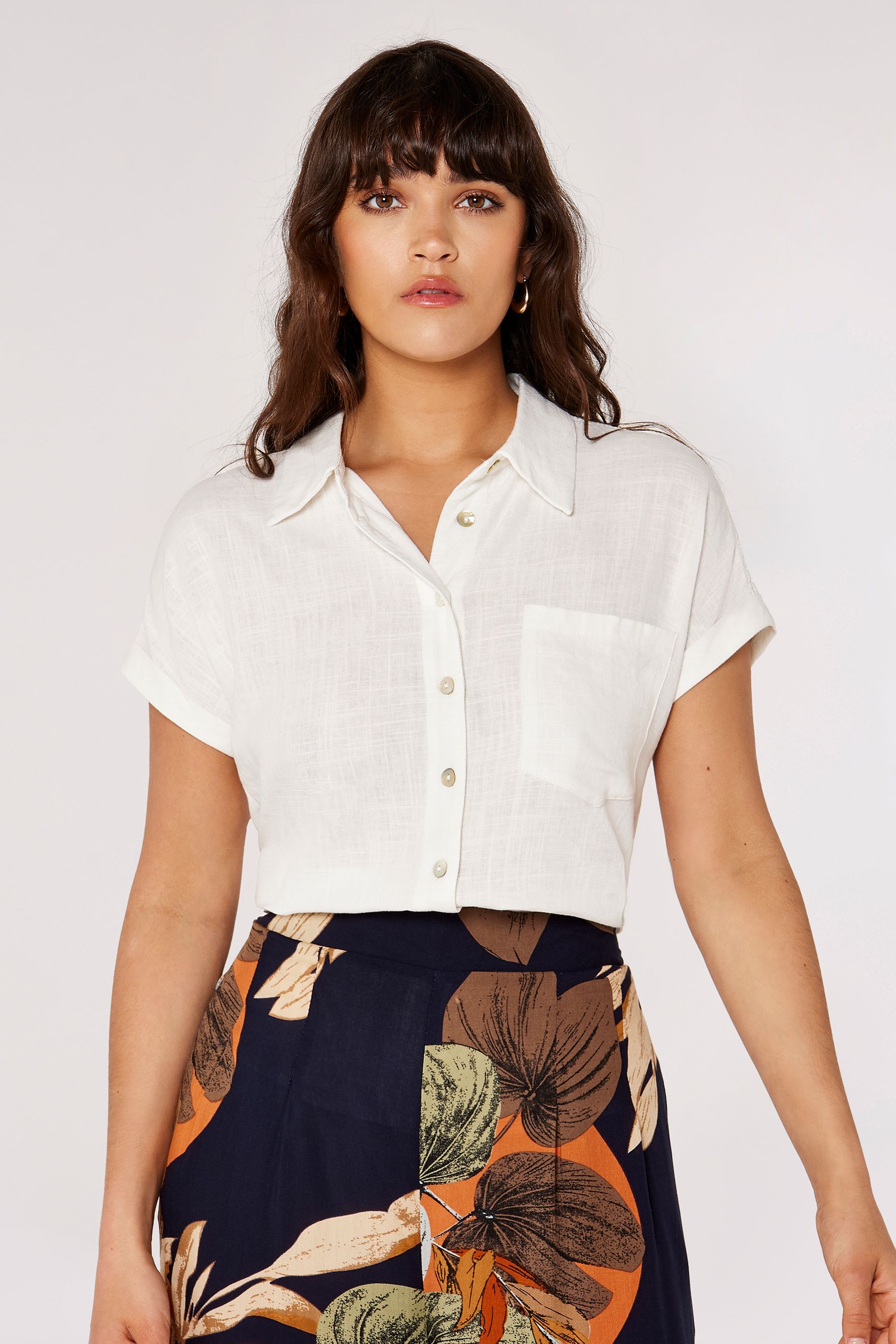 Buy Apricot Cream Ladder Trim Linen Top from the Next UK online shop