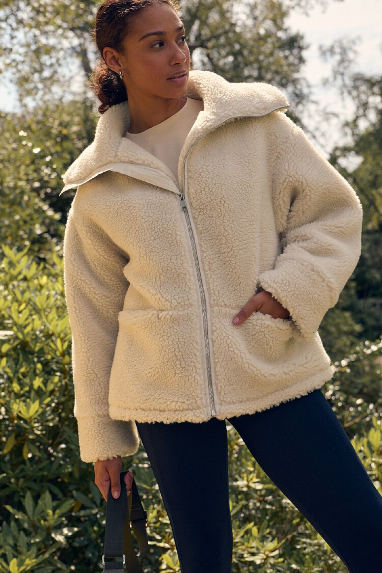 Buy Ecru Teddy Borg Jacket from the Next UK online shop