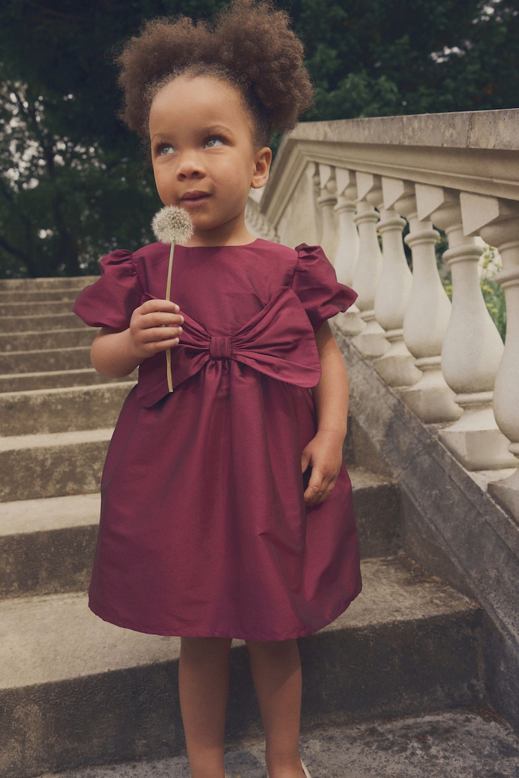 Buy Raspberry Pink Taffeta Bow Party Dress (3mths-10yrs) from the Next UK online shop