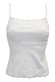 Buy Pour Moi White Cotton Lace Trim Hidden Underwired Bra Cami Top from ...