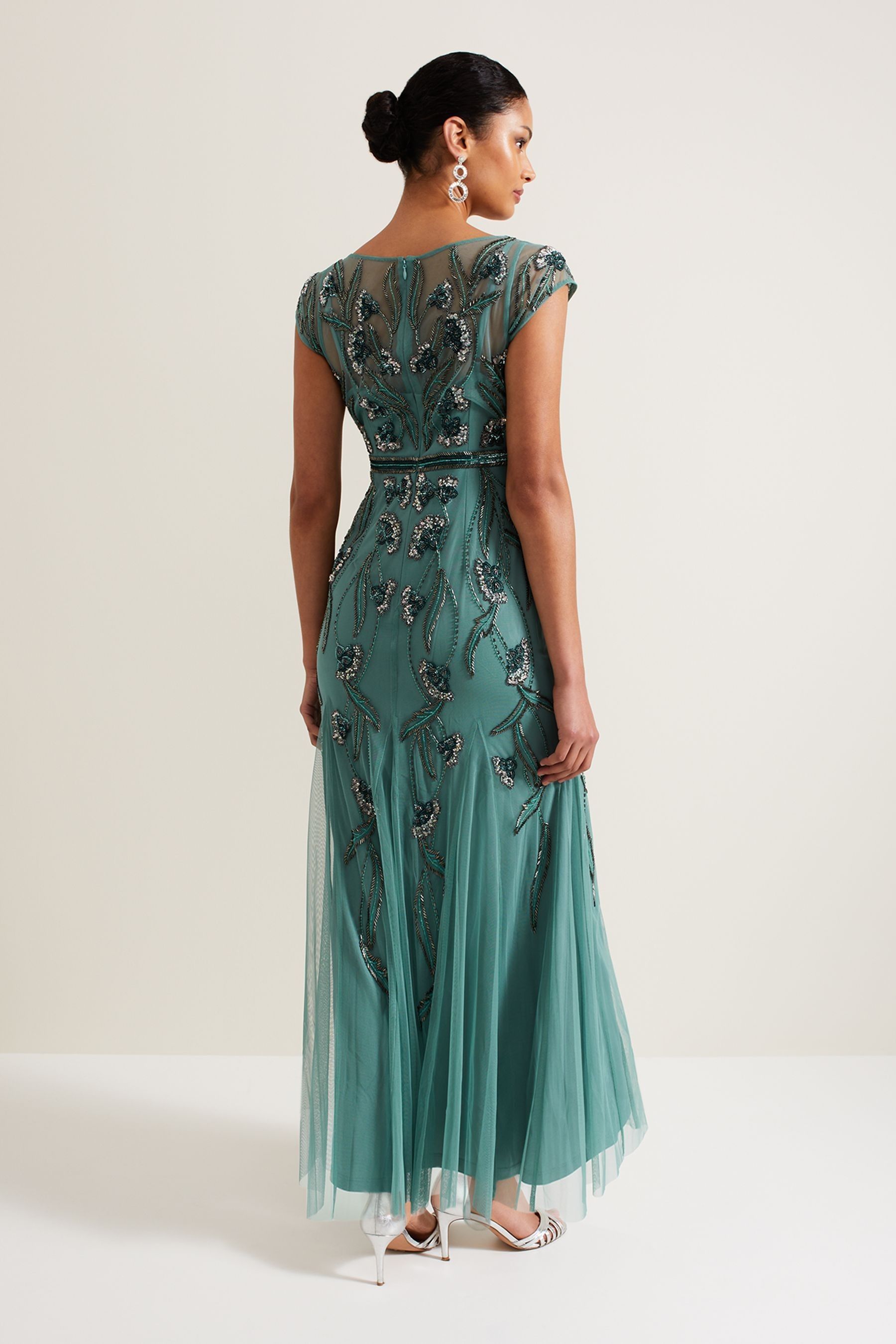 Buy Phase Eight Green Evonne Beaded Maxi Dress from the Next UK online shop