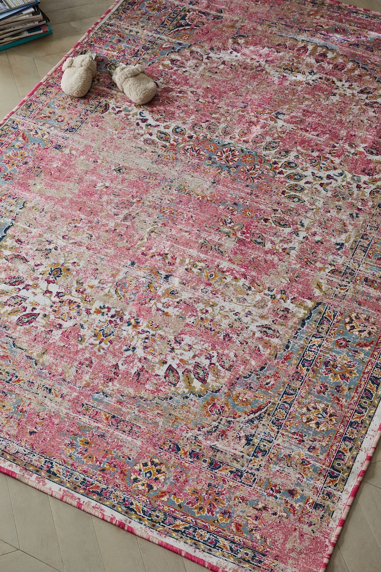 Buy Fuchsia Pink Washable Emporium Oriental Rug from the Next UK online ...