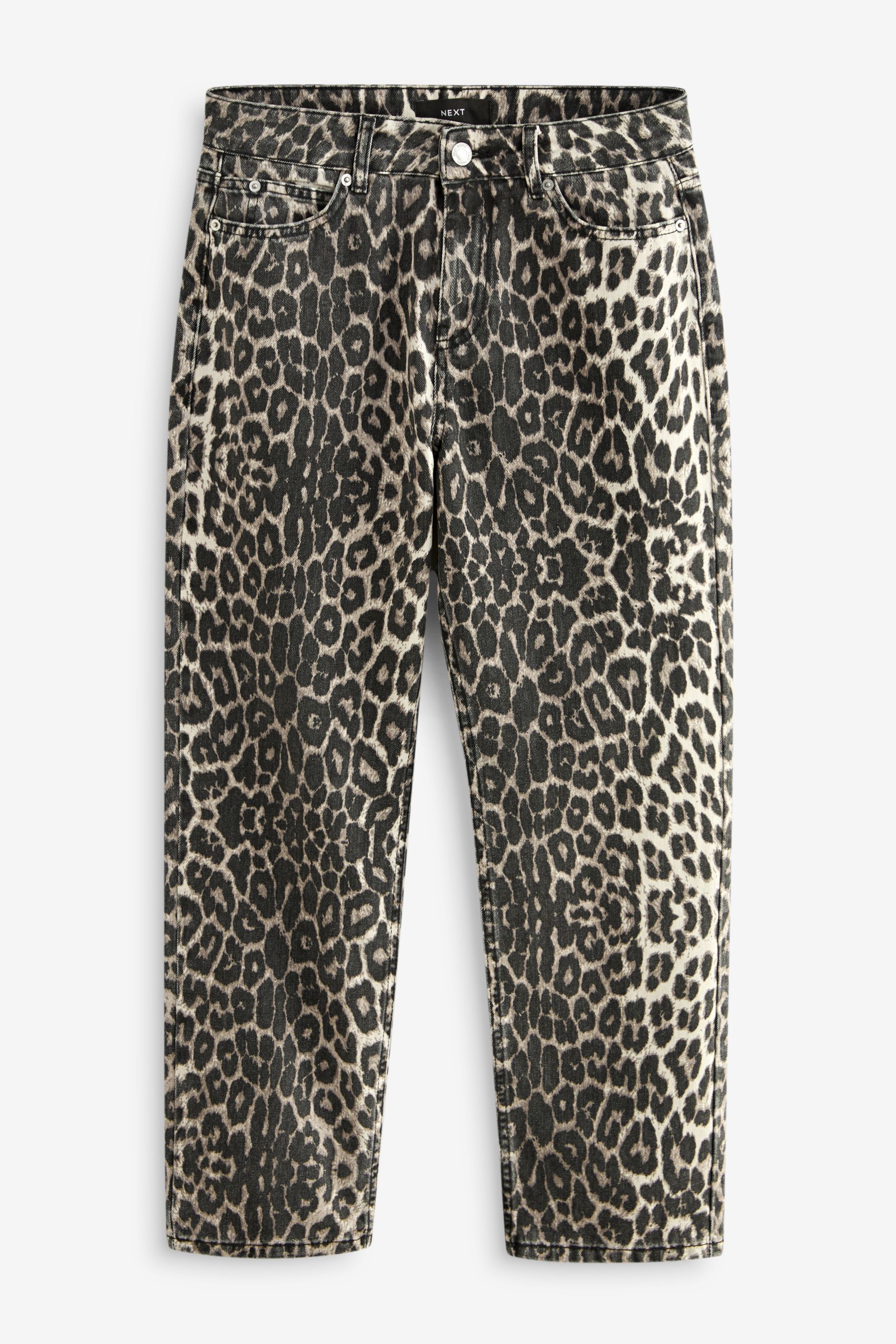 Buy Leopard Print Straight Leg 100% Cotton Jeans from the Next UK ...