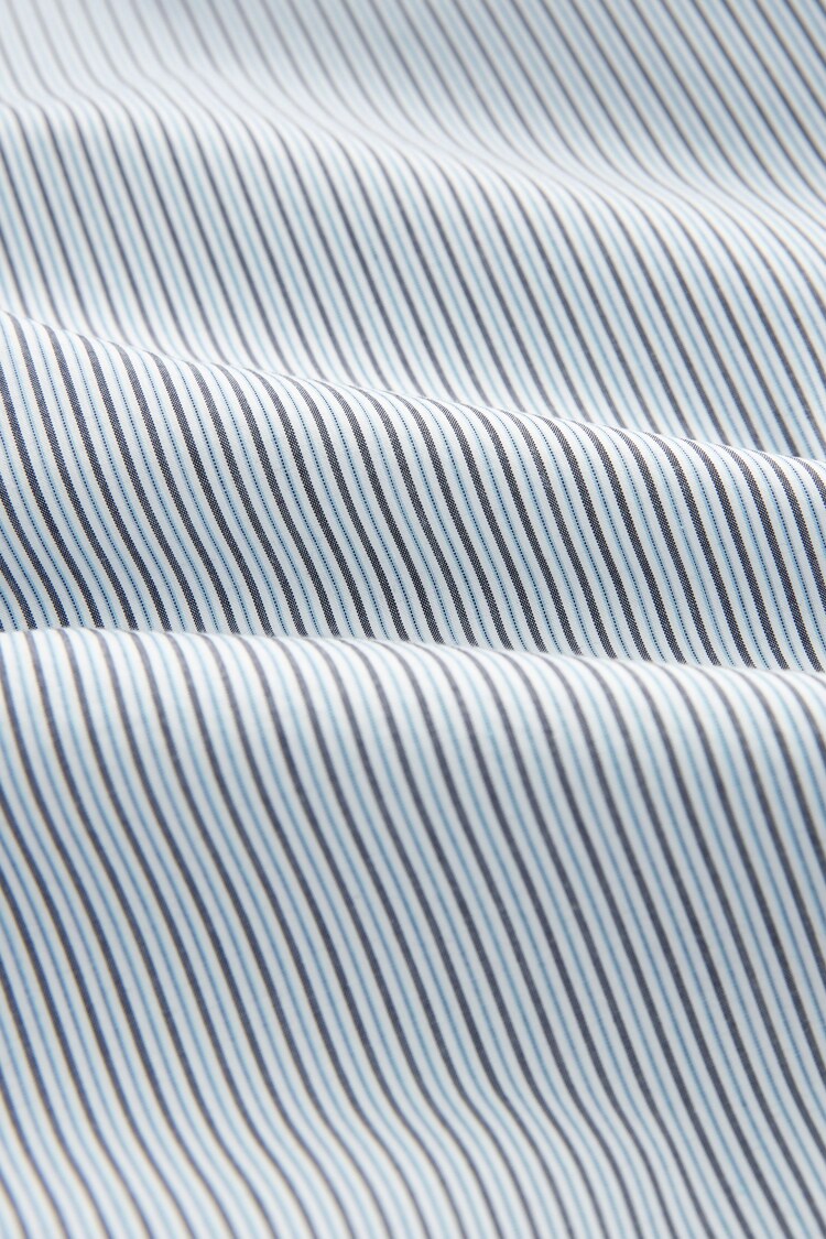 Buy Dark Blue 100% Cotton Stripe Long Sleeve Shirt from the Next UK ...