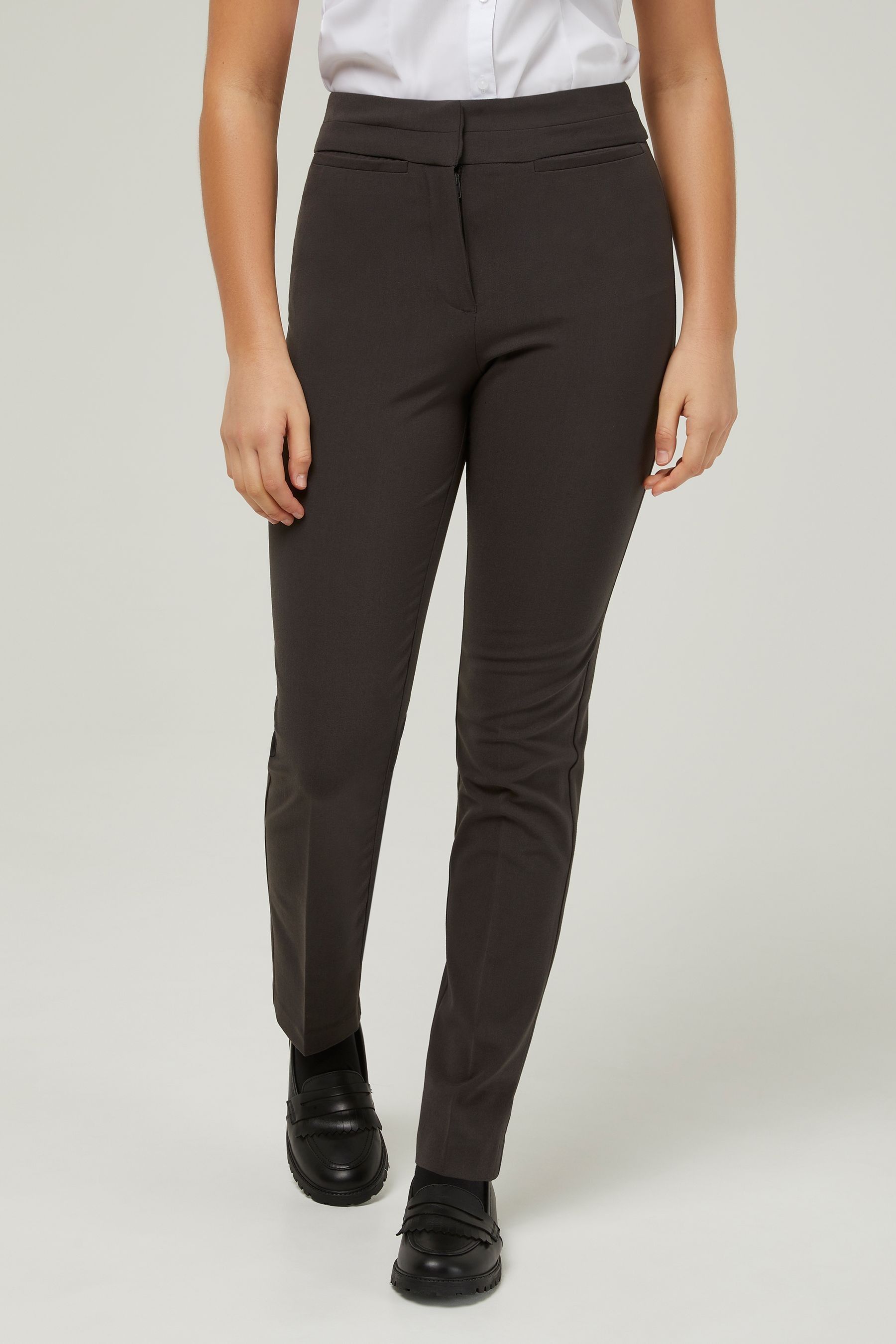 Buy Trutex Straight Leg Twin Pocket Girls Grey School Trousers from the ...