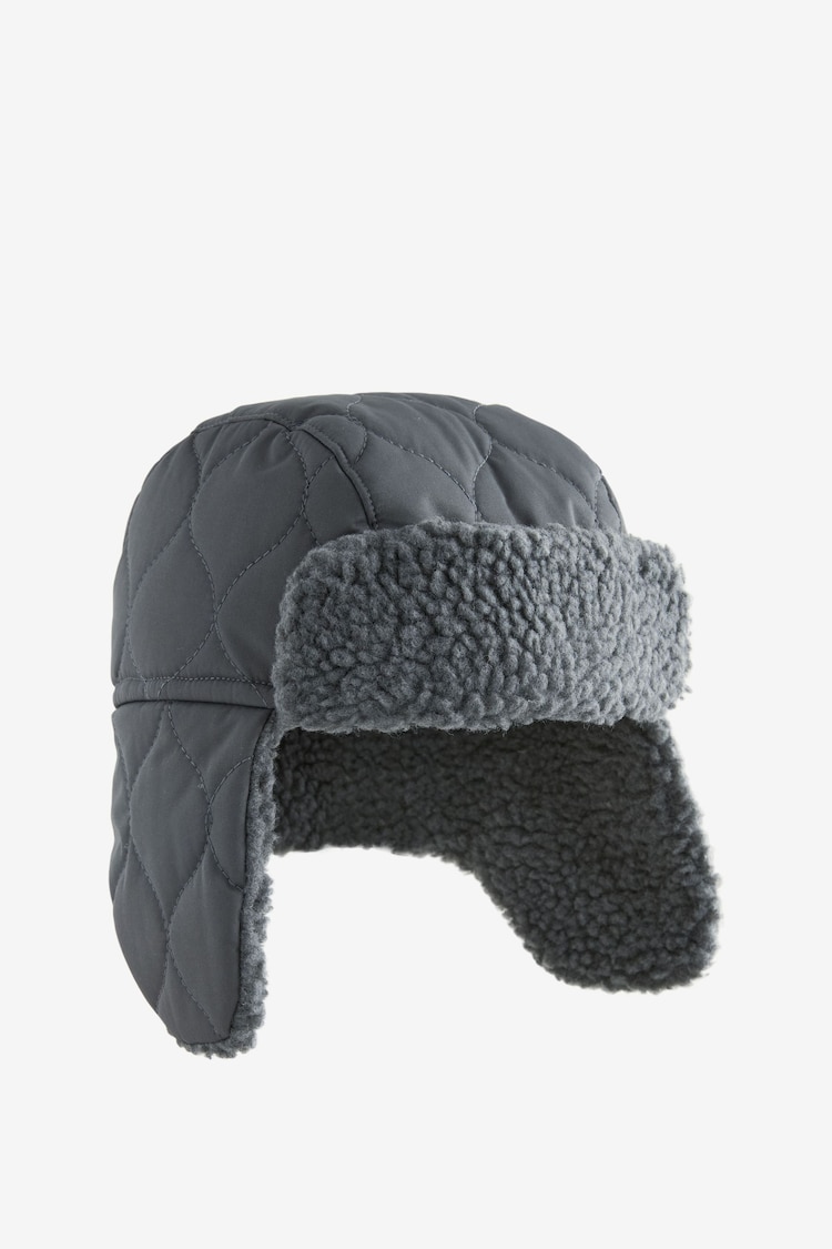 Buy Charcoal Grey Quilted Trapper Hat (3mths-16yrs) from the Next UK ...