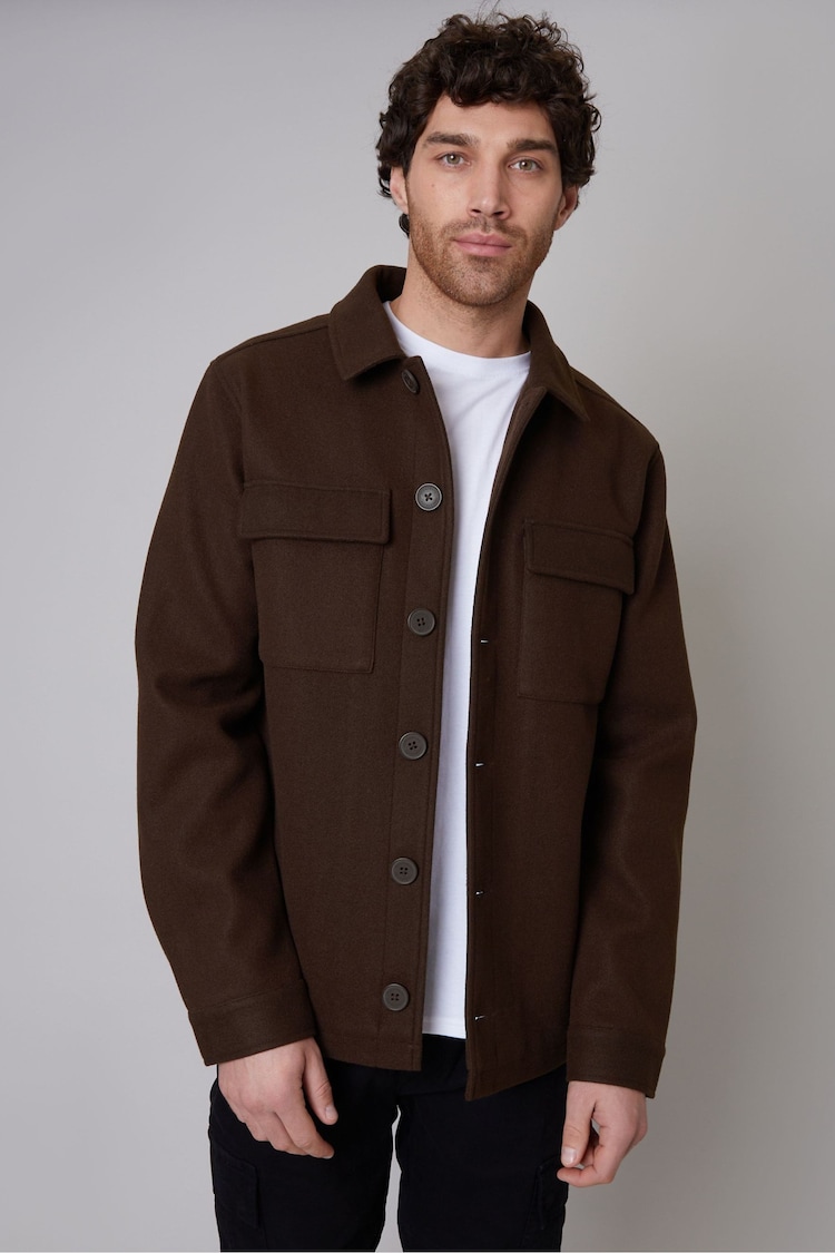 Buy Threadbare Dark Brown Button Down Collared Shacket from the Next UK ...