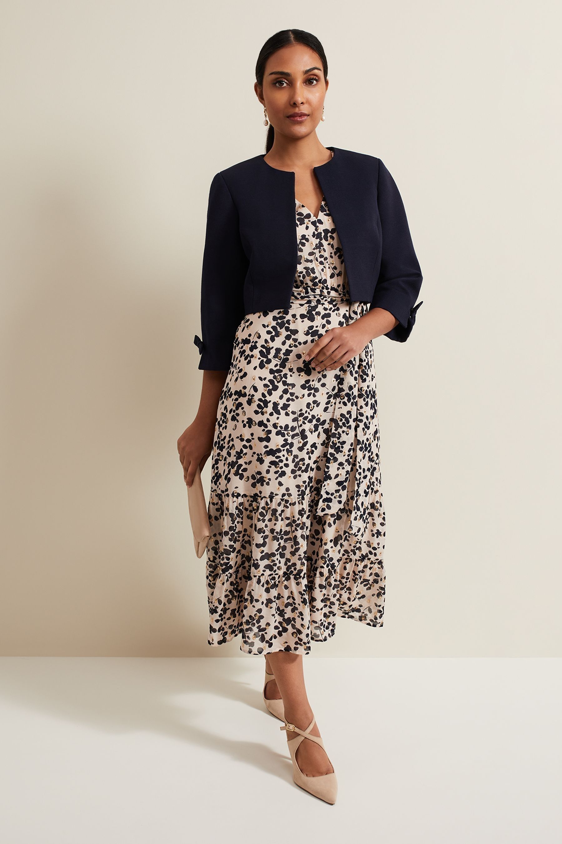 Buy Phase Eight Blue Petite Zoelle Bow Jacket from the Next UK online shop