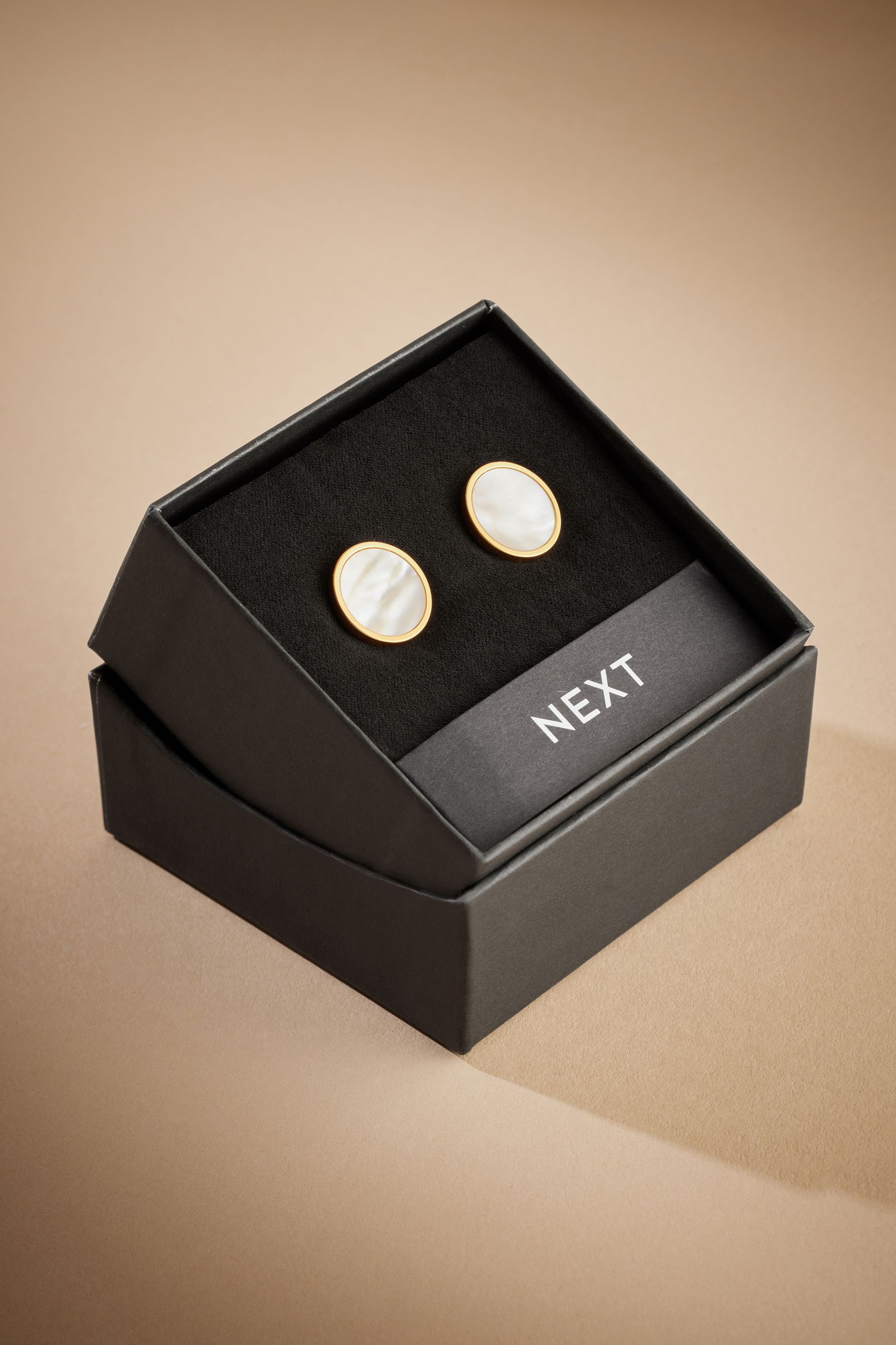 Buy Gold Signature Real Onyx Stone Cufflinks from the Next UK online shop