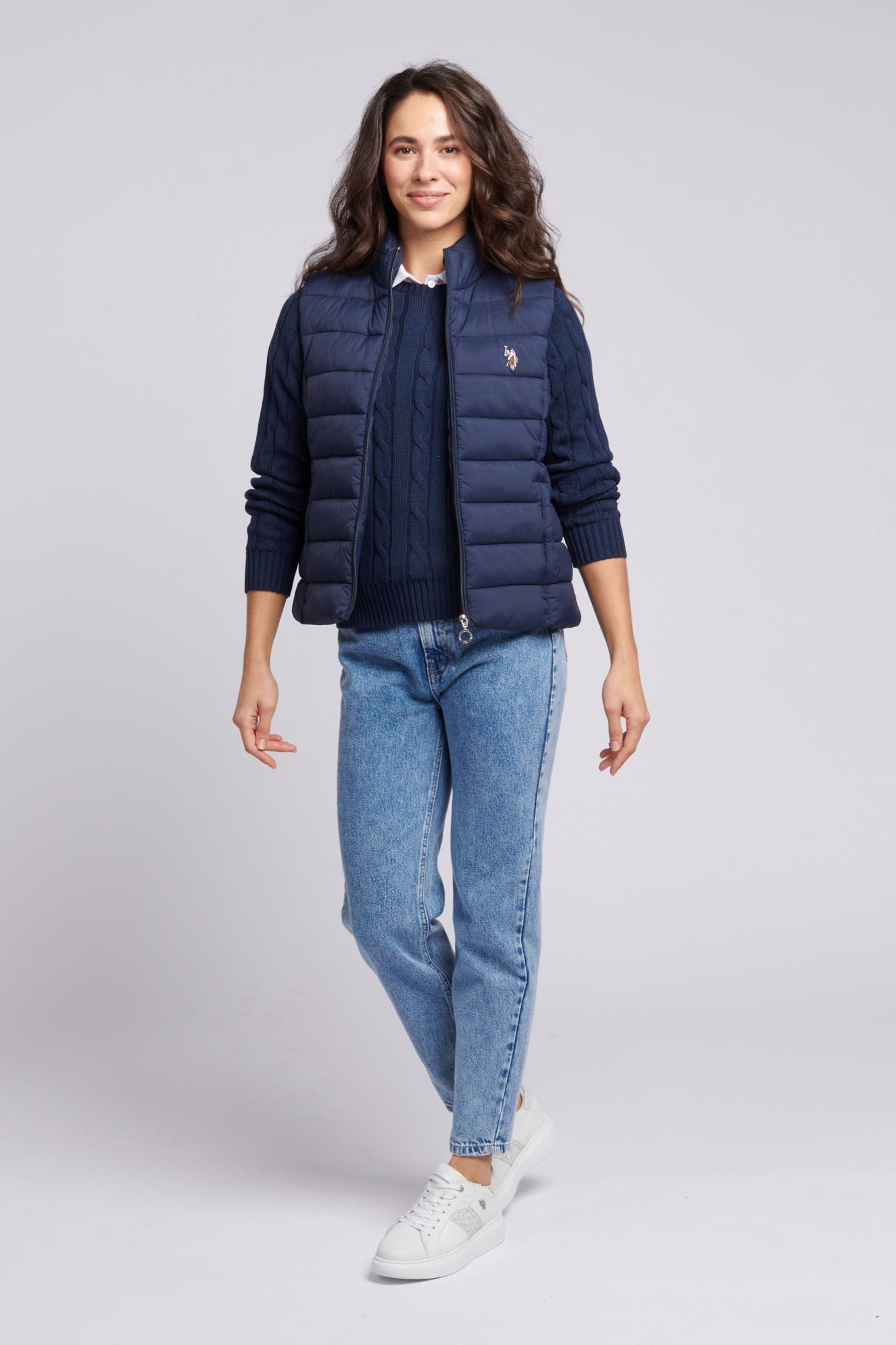 Buy U.S. Polo Assn. Blue Lightweight Womens Puffer Gilet from the Next ...