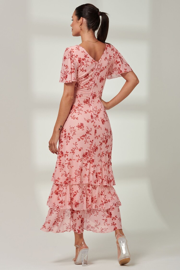 Buy Jolie Moi Pink Daleysa Frill Hem Mesh Maxi Dress from the Next UK ...