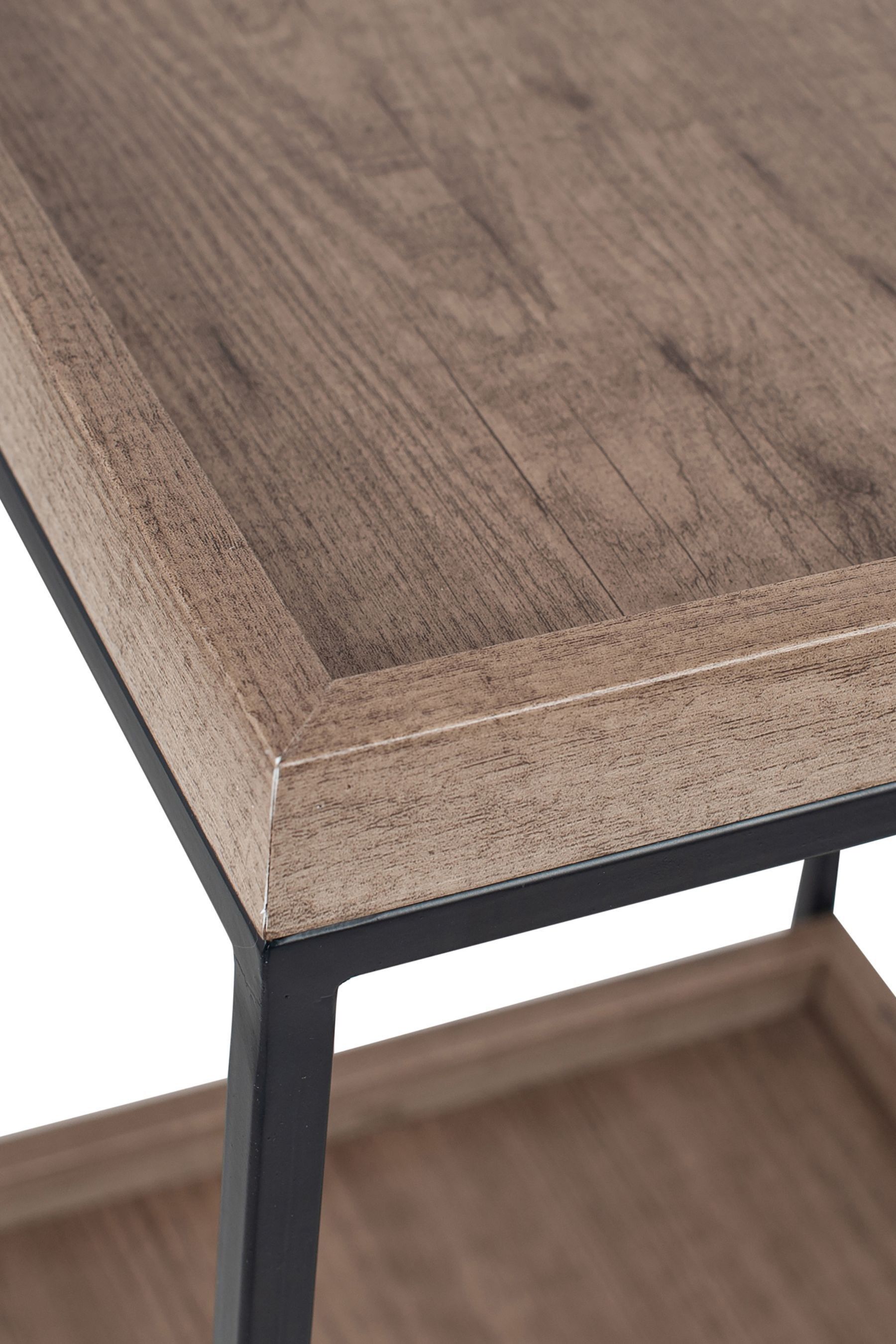 Buy Pacific Natural Wood Veneer and Black Metal Side Table from the ...