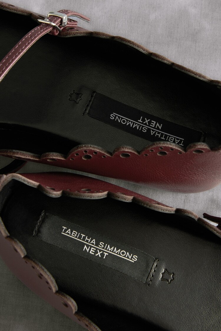 Buy Red Standard Fit Tabitha Simmons Elfie Leather Scalloped Mary Jane ...