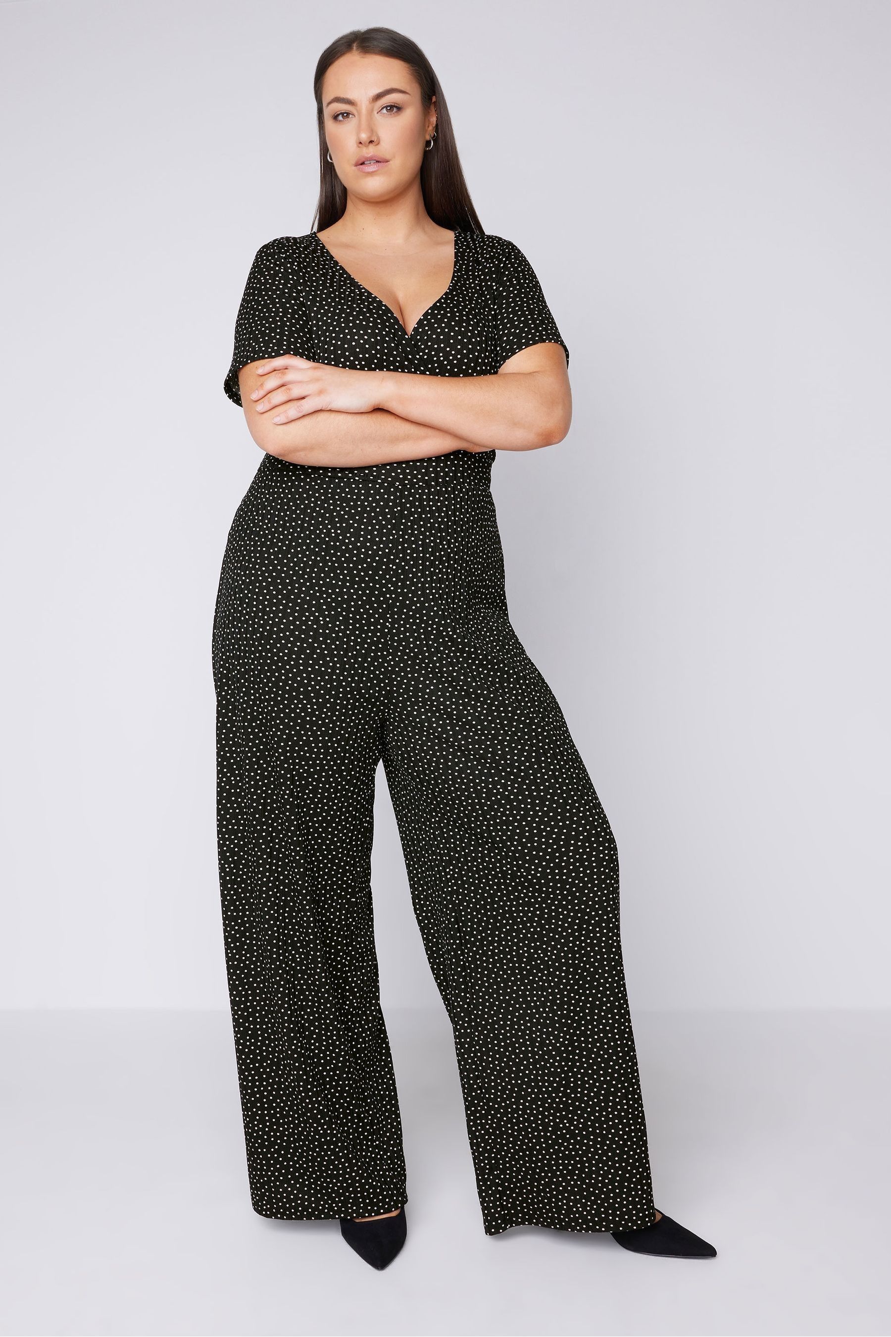 Buy Evans Black Wrap Jumpsuit from the Next UK online shop