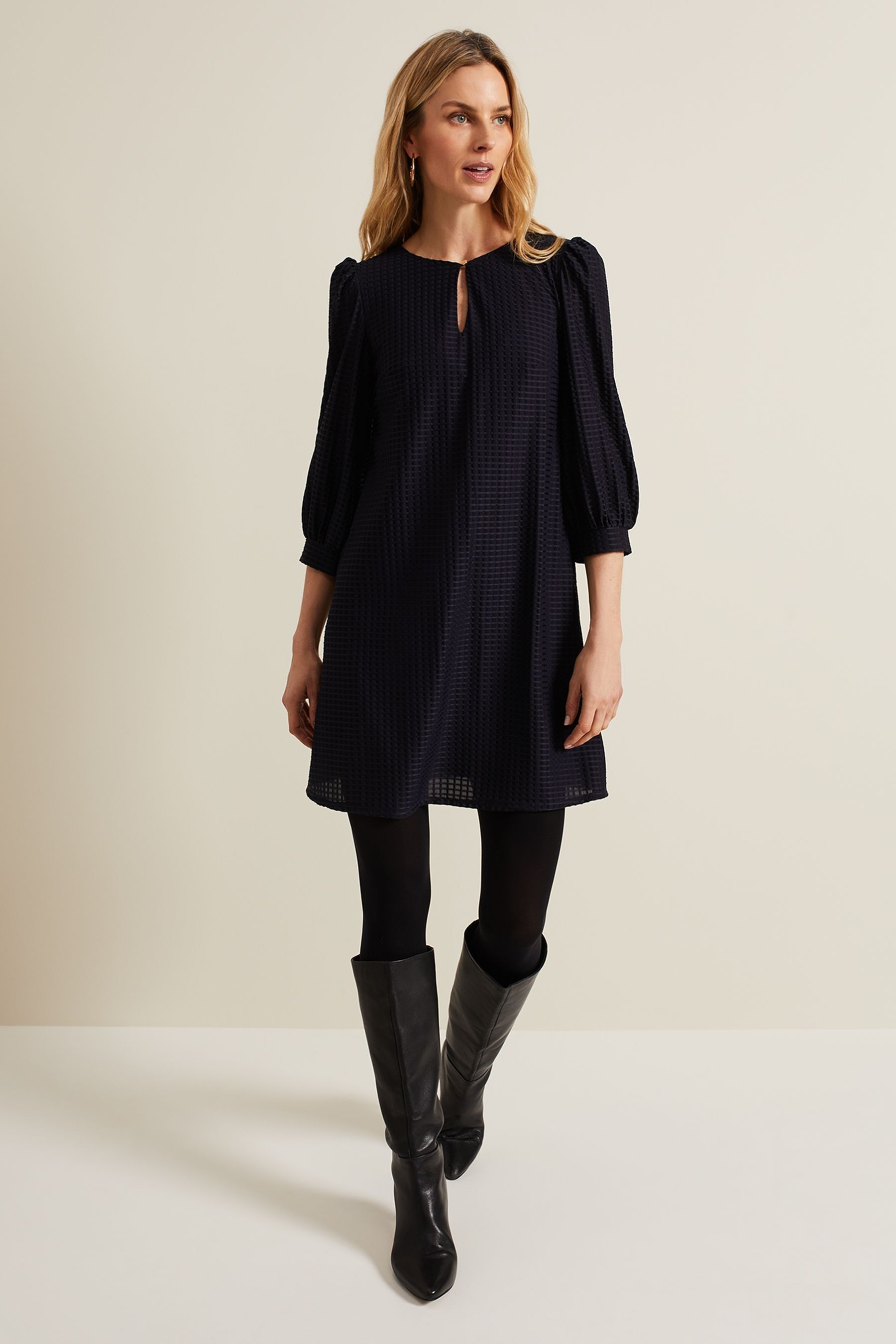 Buy Phase Eight Navy Textured Dannie Tunic Dress from the Next UK ...