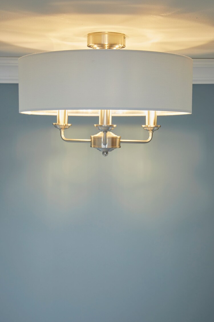 Buy Laura Ashley Chrome Sorrento 3 Arm Semi-Flush Ceiling Light from ...