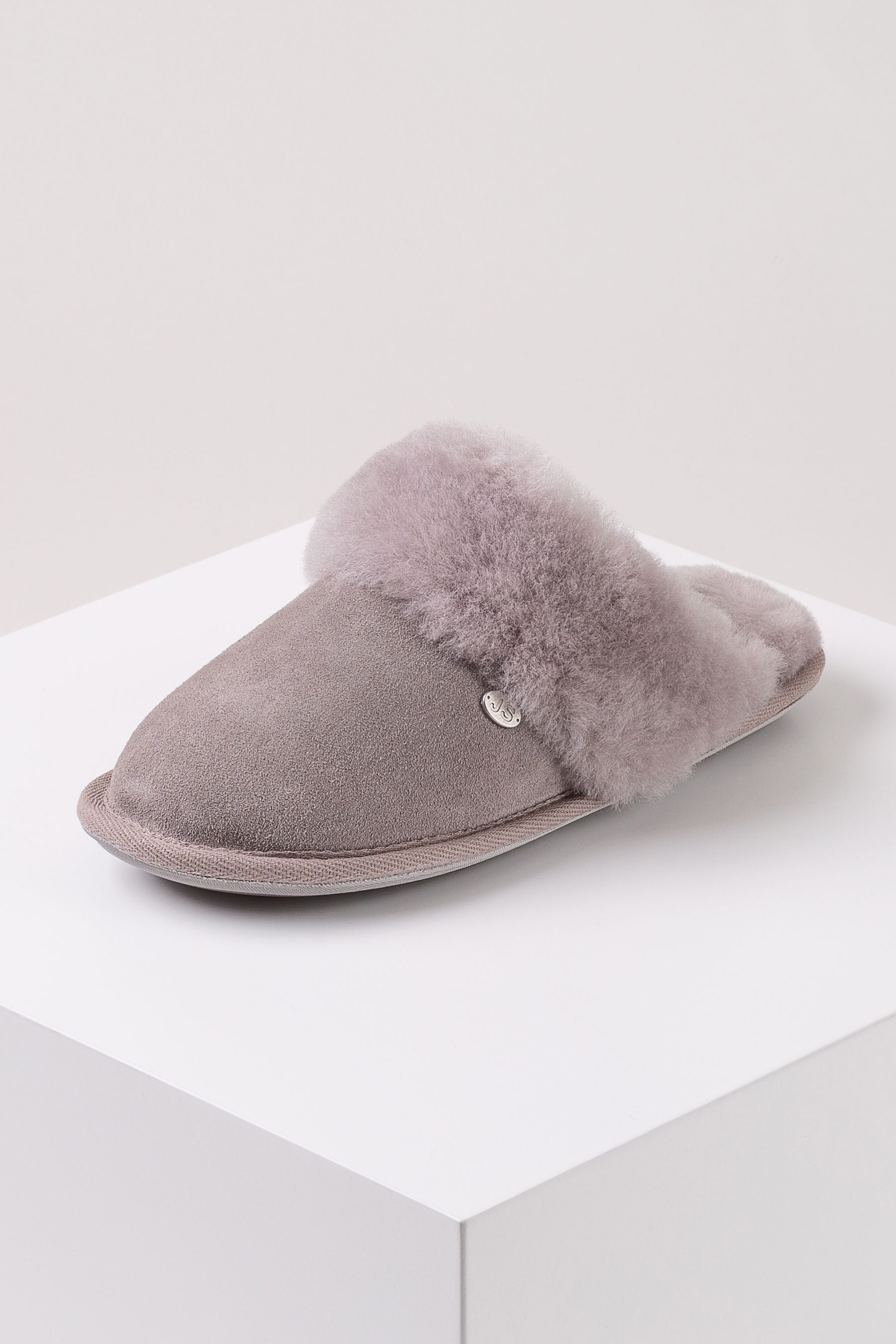Buy Just Sheepskin Light Grey Ladies Duchess Slippers from the Next UK ...