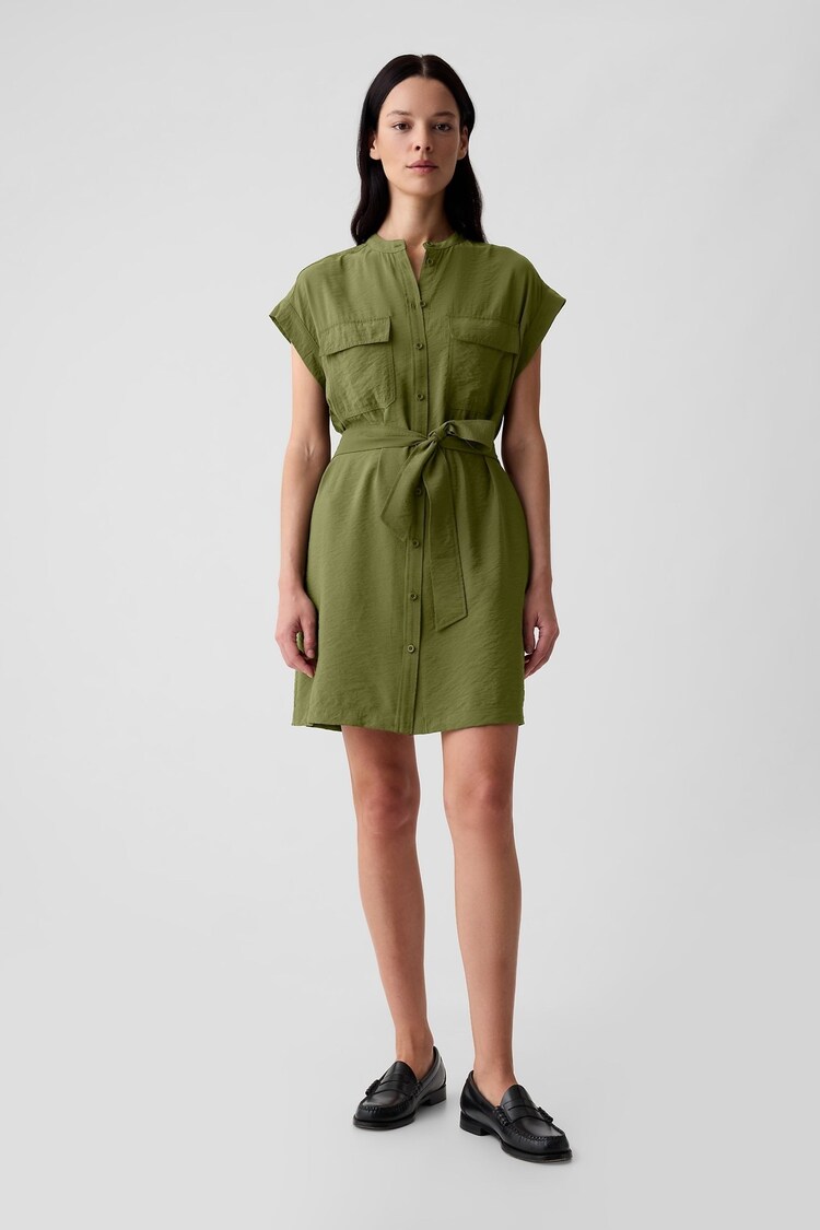 Buy Gap Green Utility Mini Shirt Dress from the Next UK online shop