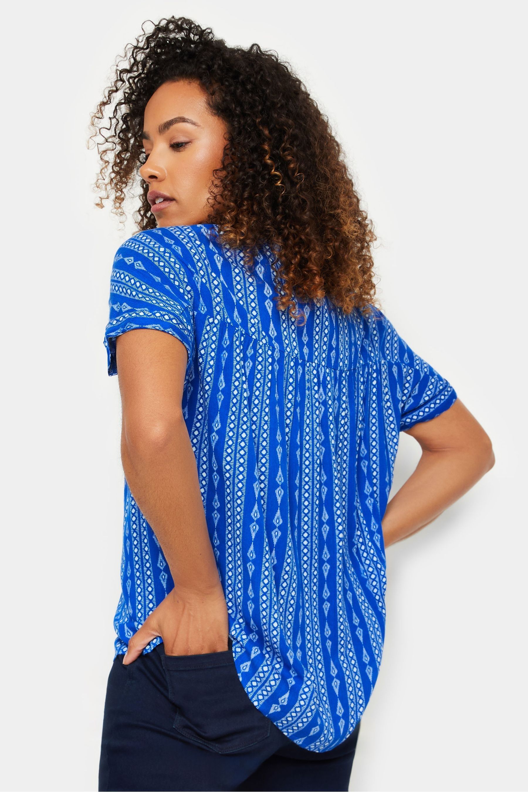 Buy M&Co Blue Aztec Style Print 100% Cotton Blouse from the Next UK ...